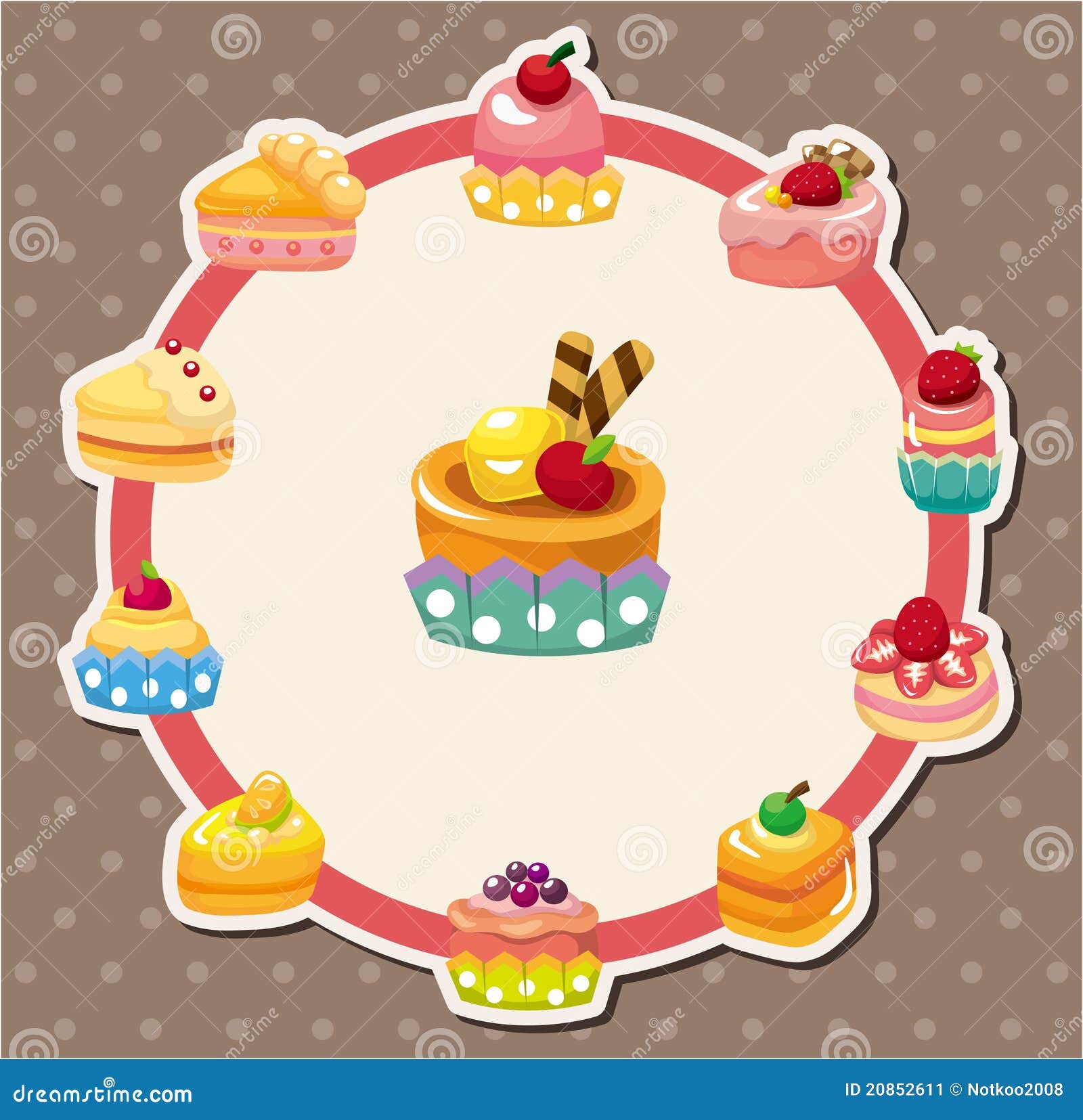 Cartoon cake card stock vector. Illustration of celebrate - 20852611