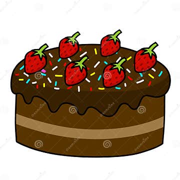 Cartoon cake hand drawing stock vector. Illustration of greeting - 26738390