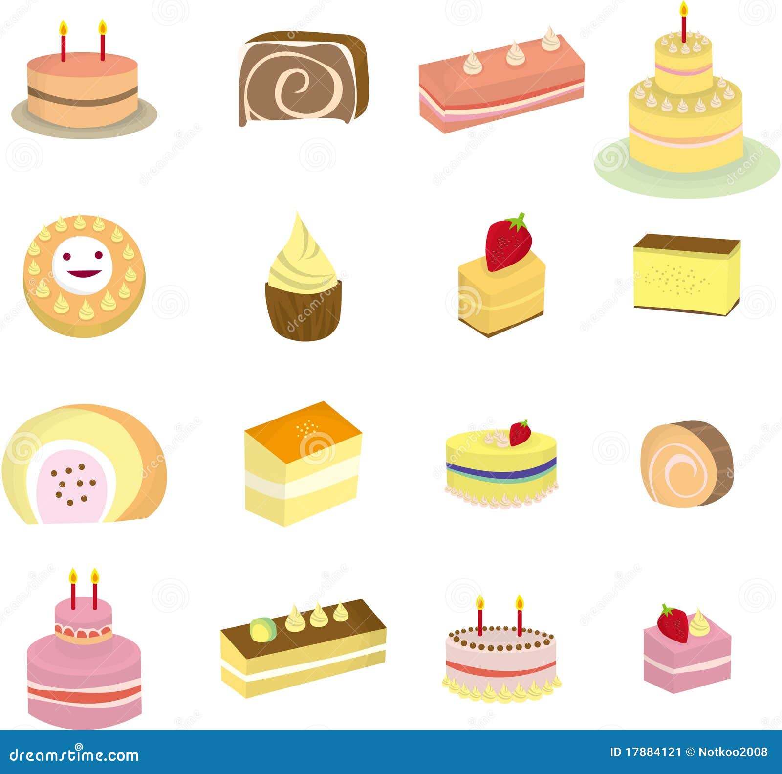 Cartoon Cake icon stock illustration. Illustration of doodle - 17884121
