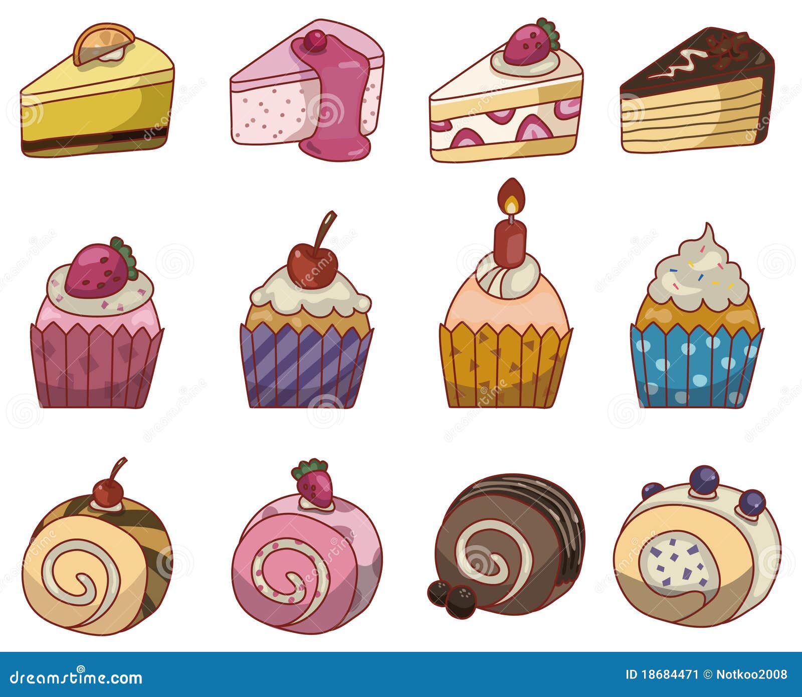 Cartoon cake icon stock vector. Illustration of celebrate - 18684471