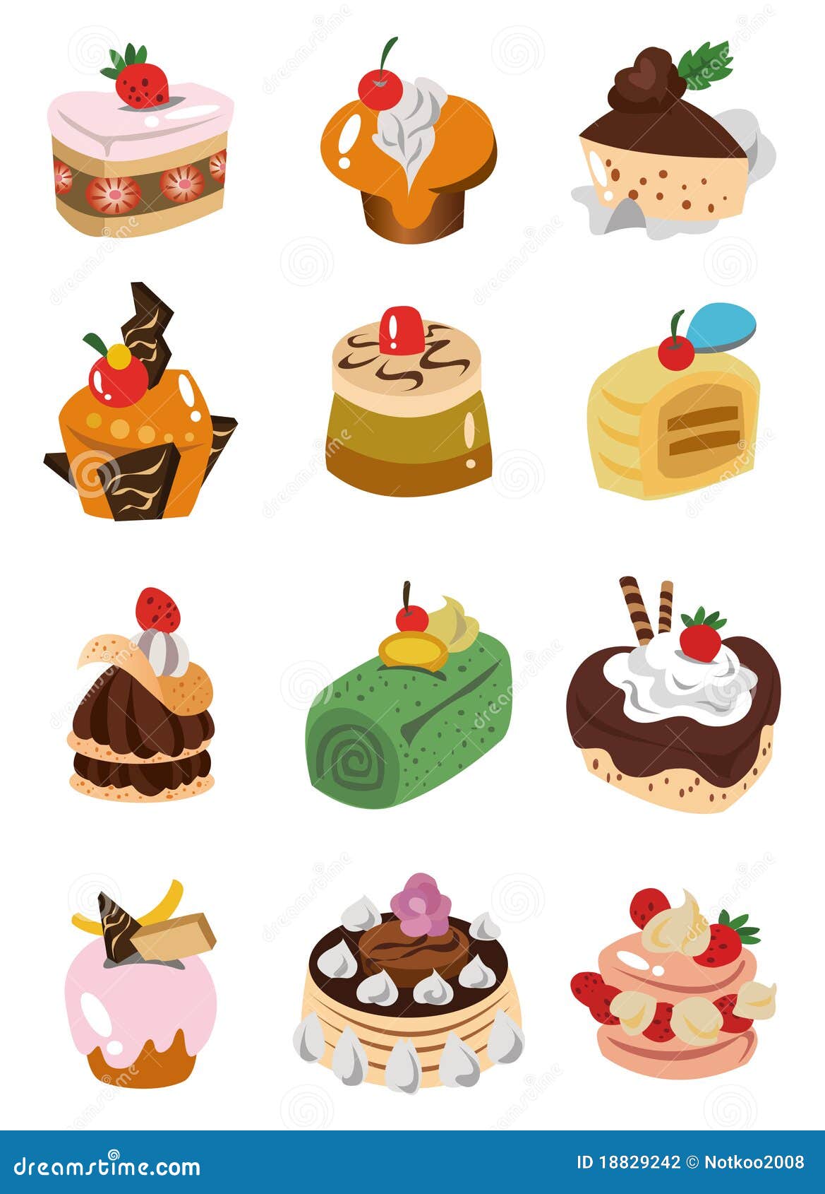 Cartoon Cake Pattern Vector Illustration | CartoonDealer.com #49840478