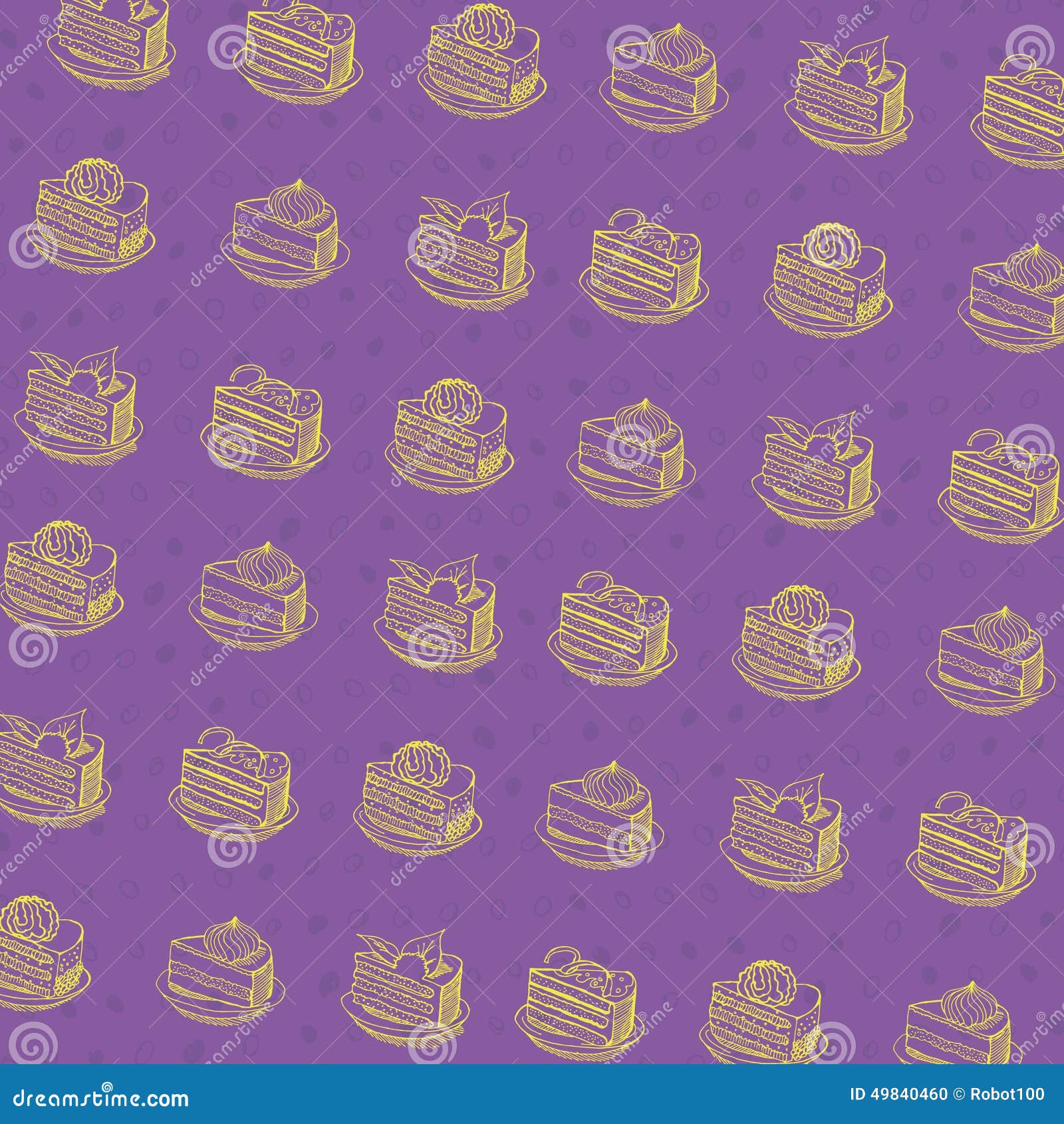 Cartoon Cake Pattern Vector Illustration | CartoonDealer.com #49840460