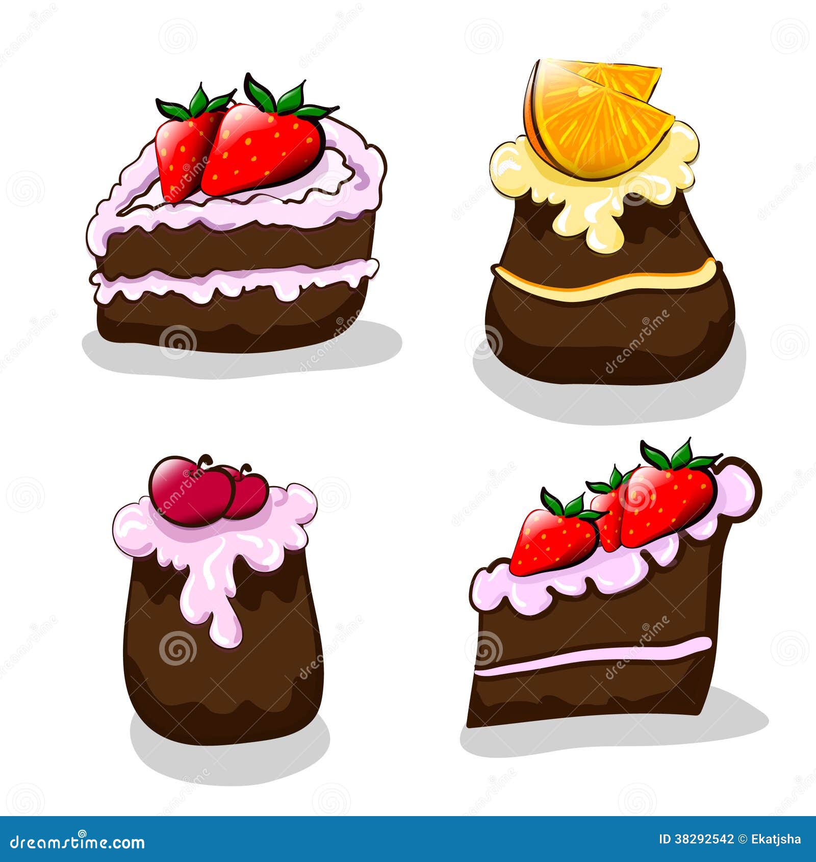 Cartoon cakes stock vector. Illustration of cookie, birthday - 38292542