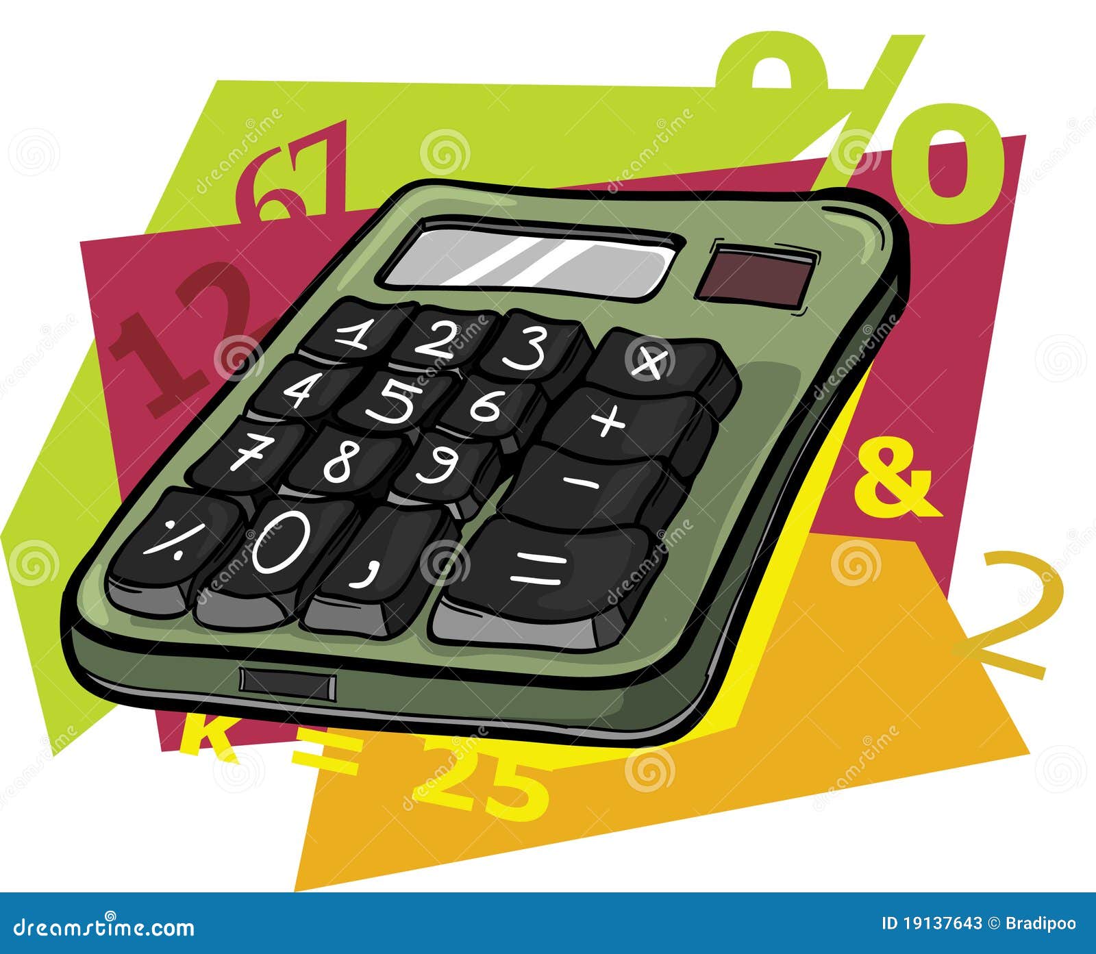Cartoon calculator stock illustration. Illustration of operand - 19137643