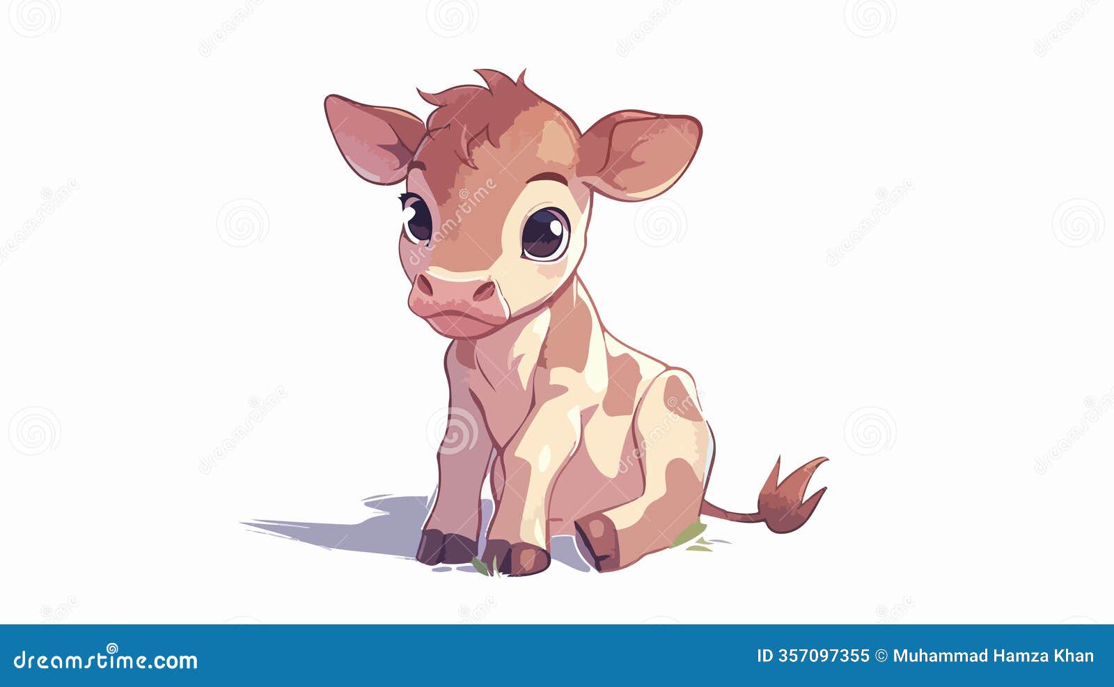 Cartoon Calf Animation Vector Illustration for Creative Design Projects ...