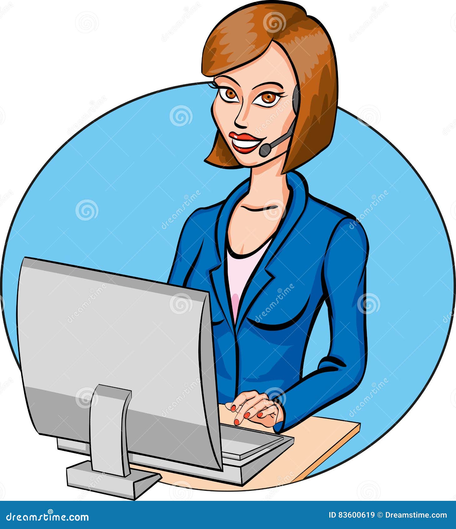 Cartoon Call Operator. Vector Illustration. Stock Vector - Illustration ...