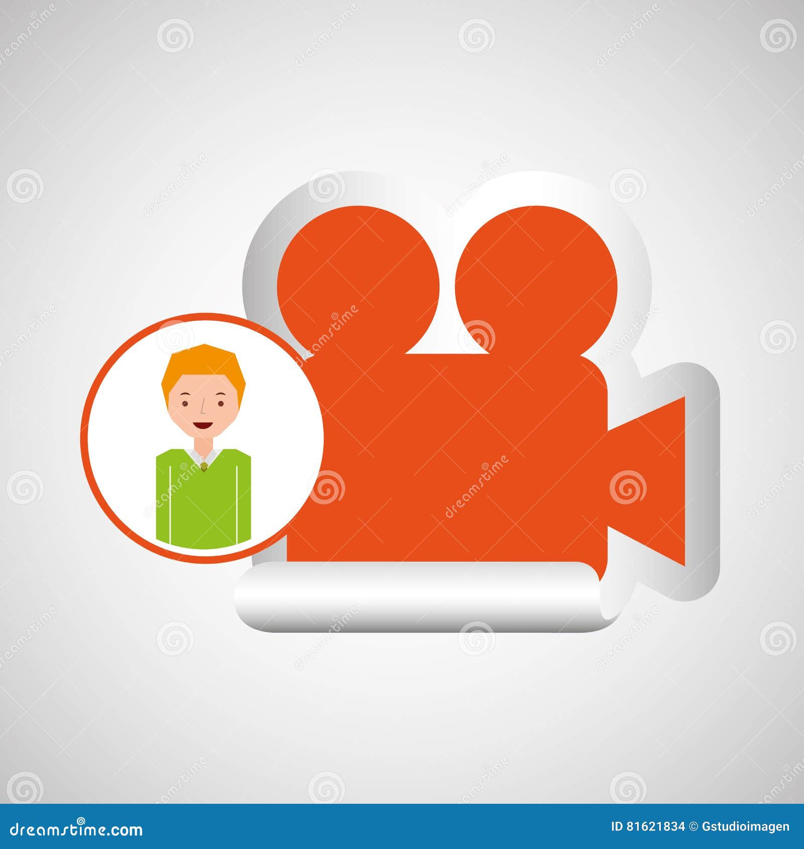 Cartoon Camcorder Film Guy Design Stock Vector - Illustration of ...