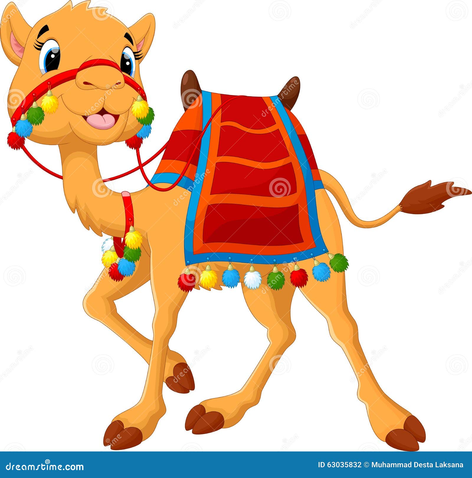 Cartoon Camel with Saddlery Stock Illustration - Illustration of oasis ...