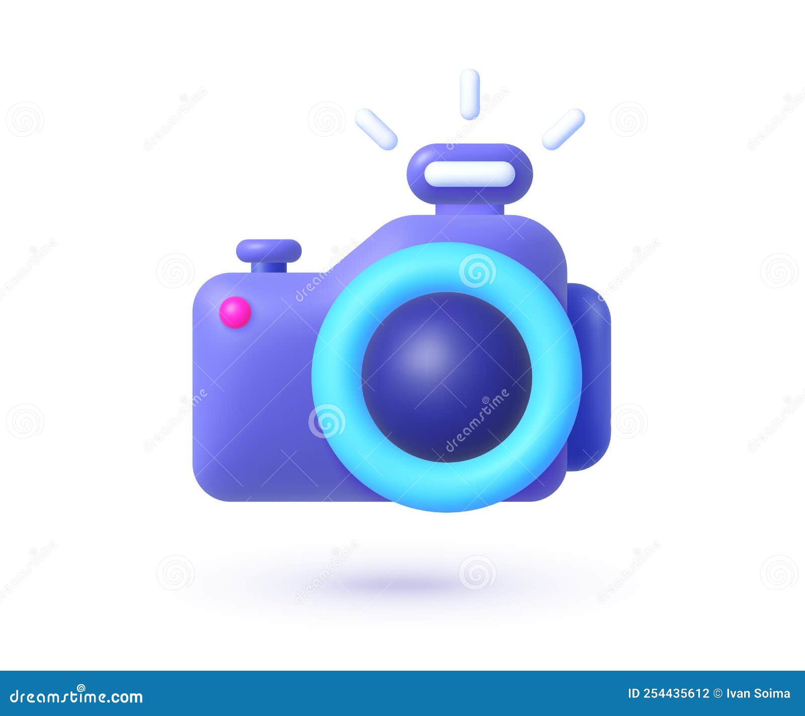 Cartoon Camera 3d for Concept Design. 3d Vector Render Concept. Stock ...