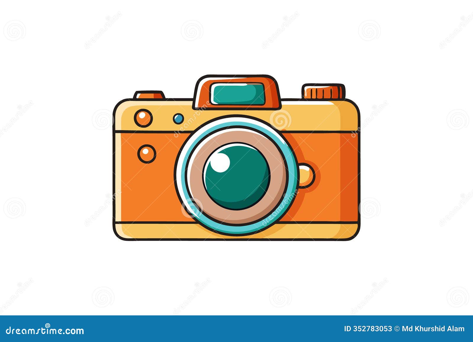 Cartoon Camera Illustration with Bold Colors and Clean Lines, Suitable ...