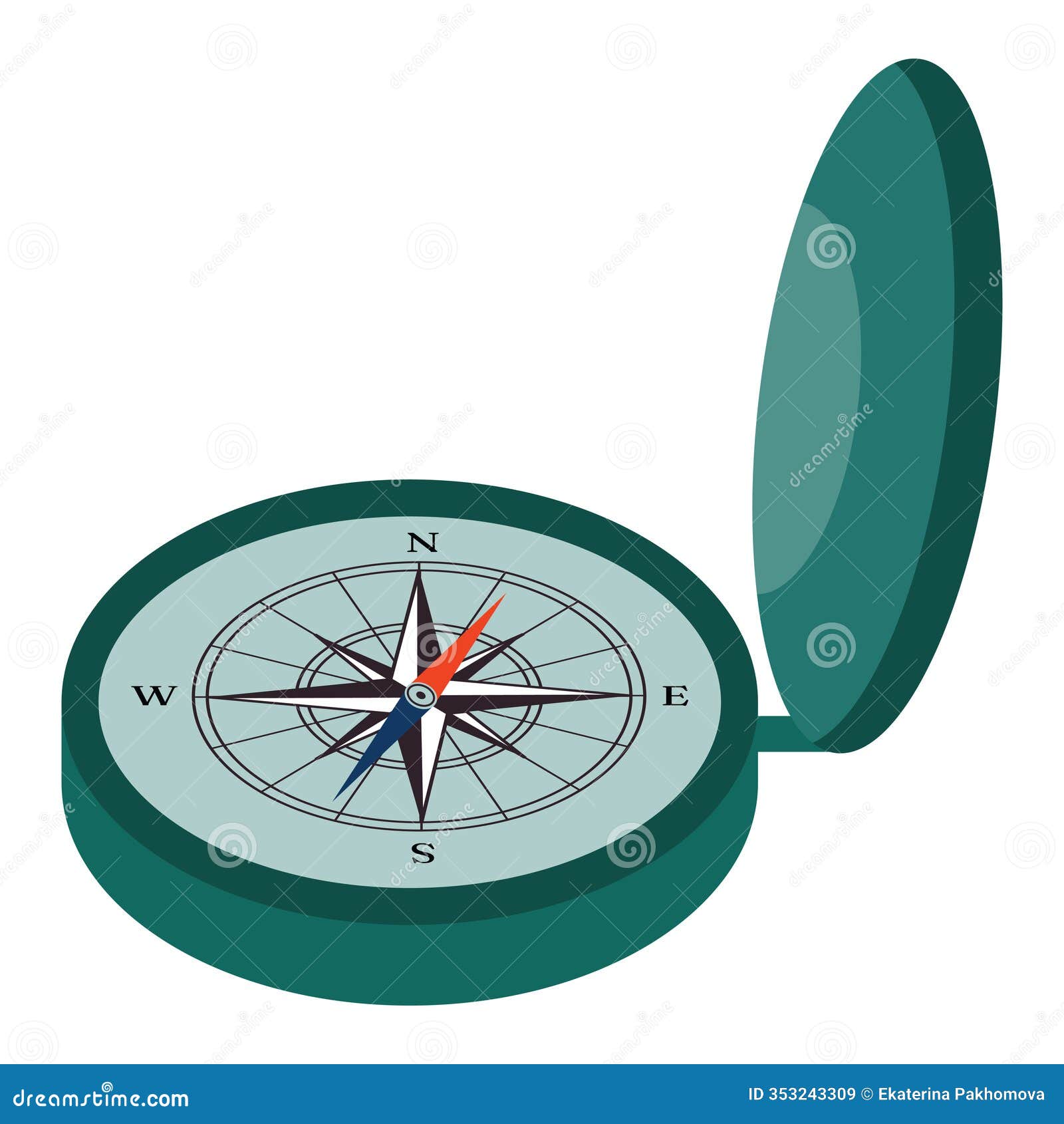 Cartoon Camping Compass in Flat Style Isolated Stock Vector ...