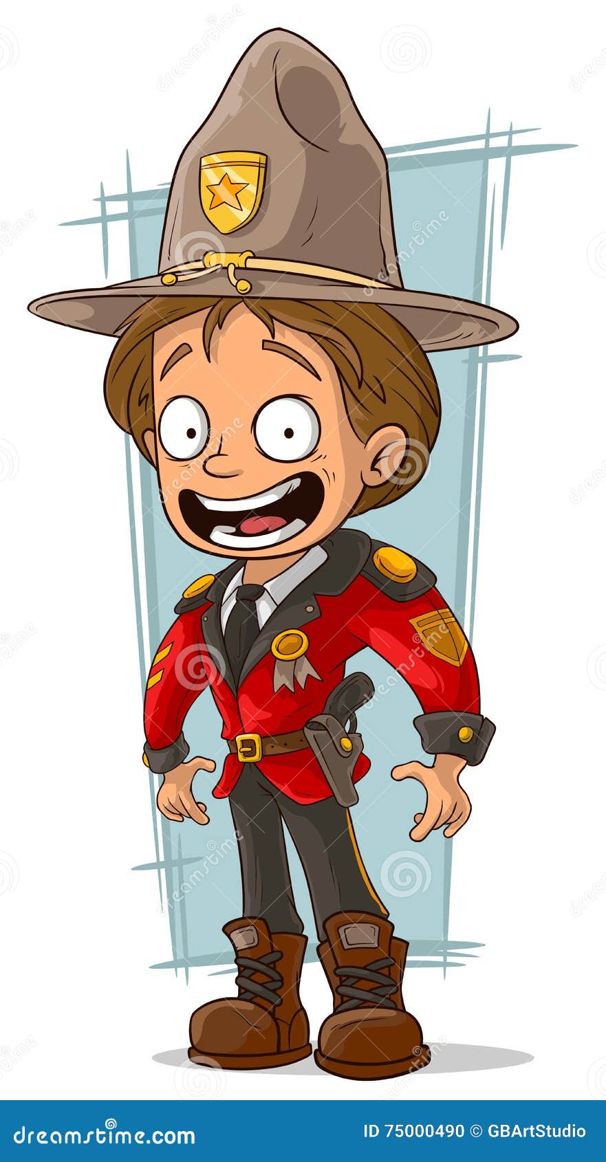 Cartoon Canadian Ranger in Red Uniform Stock Vector - Illustration of ...