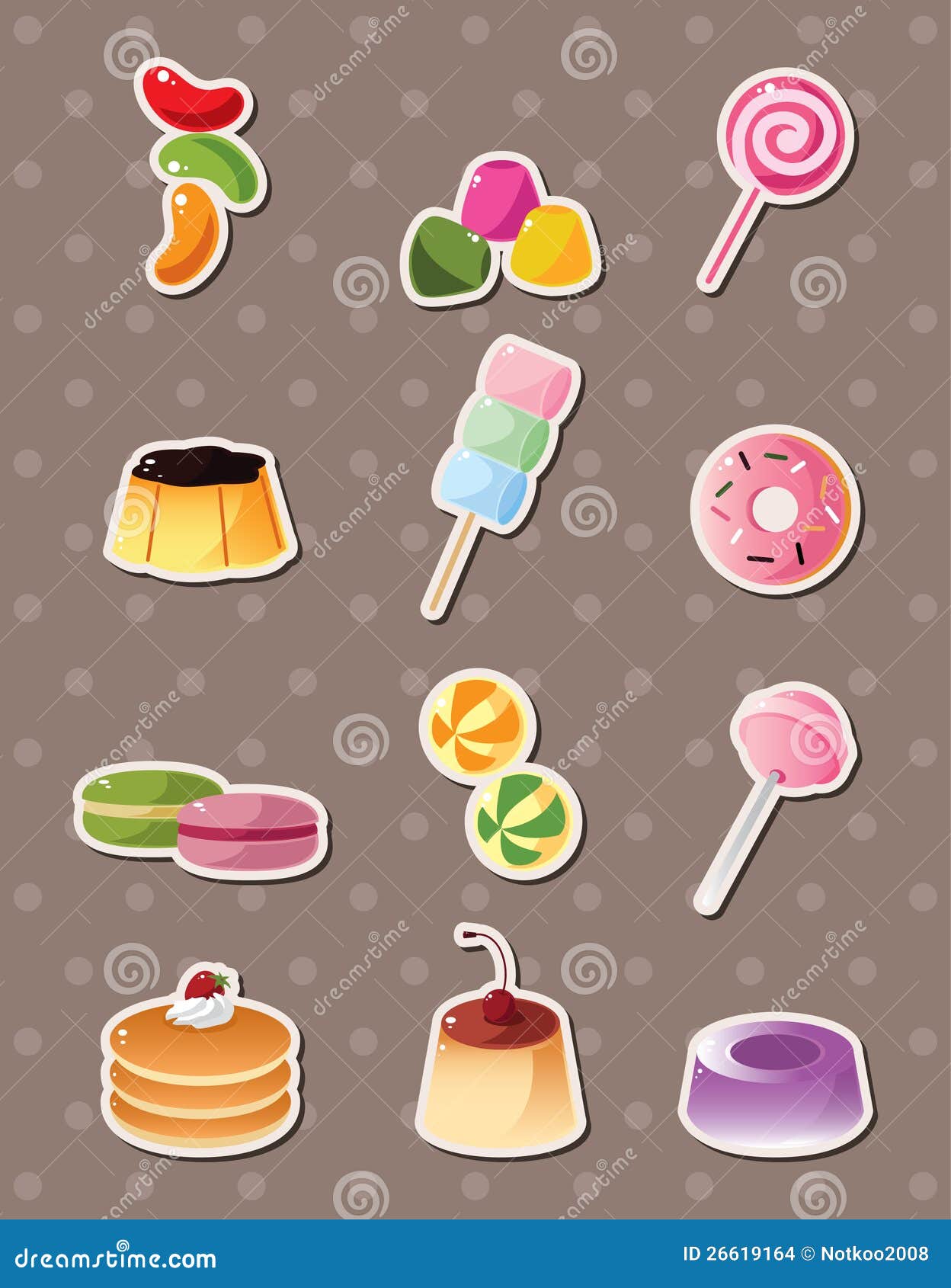 Cartoon candy stickers stock vector. Illustration of fruit - 26619164