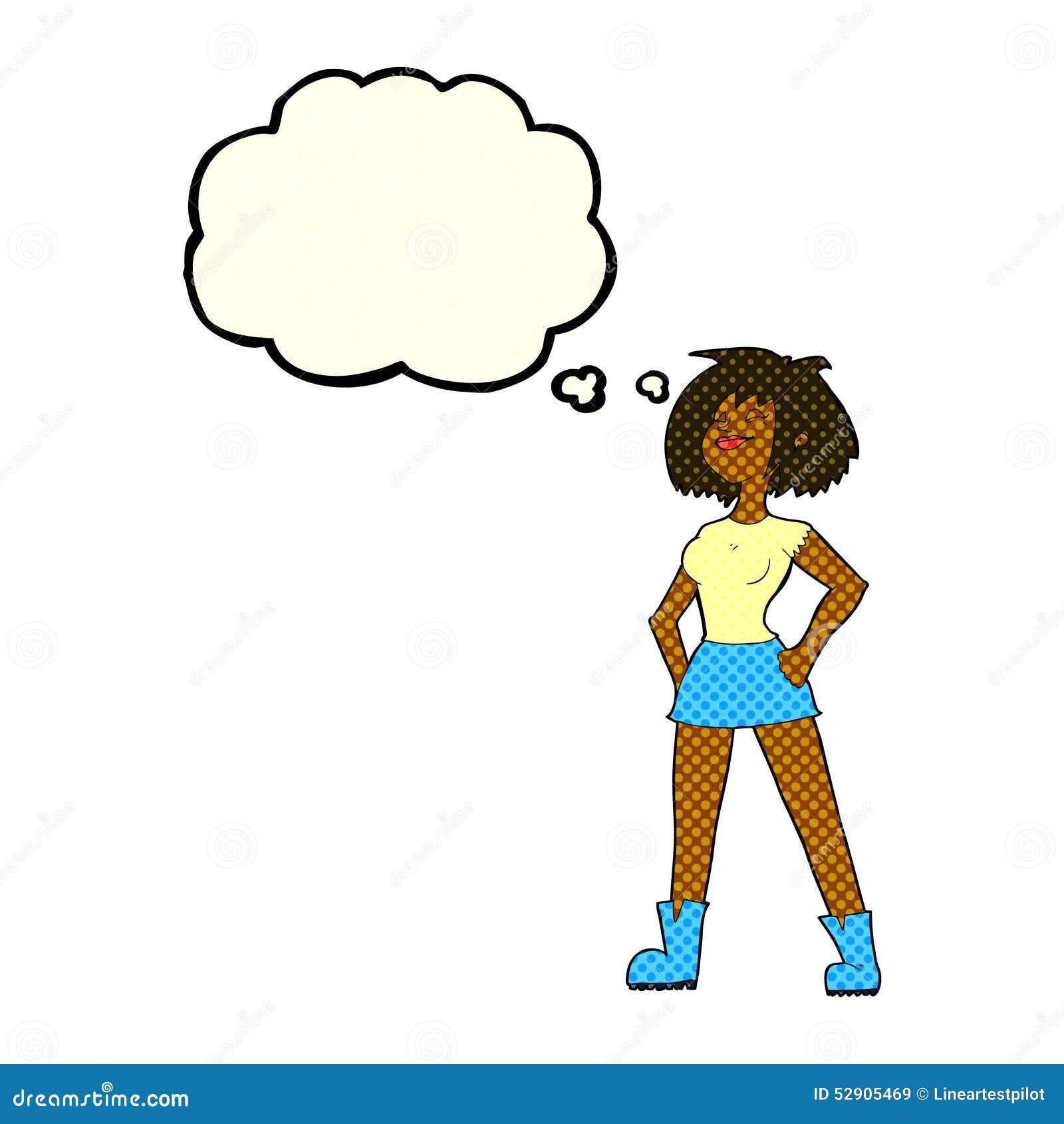 Cartoon Capable Woman with Thought Bubble Stock Illustration ...