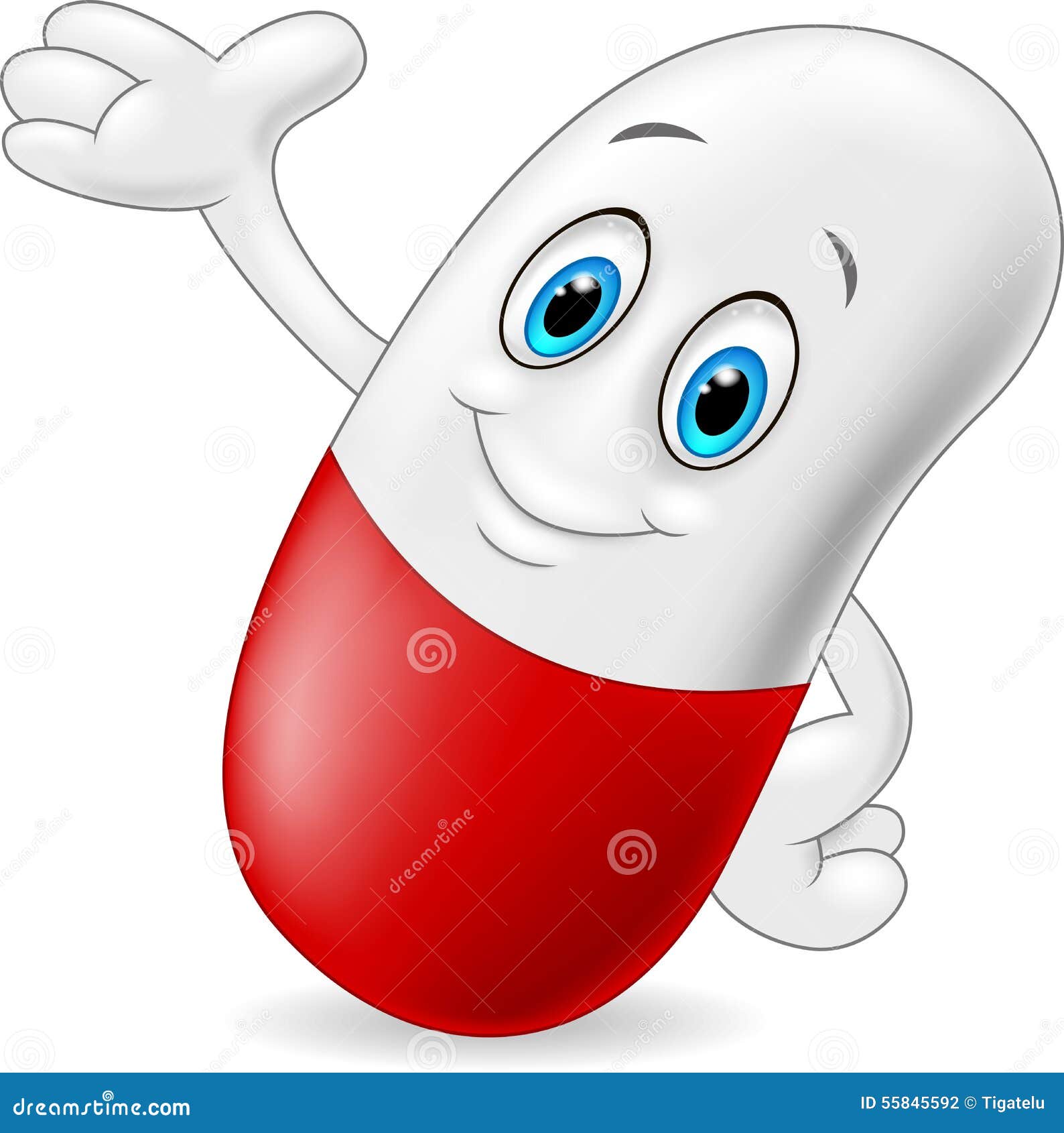 Cartoon capsule presenting stock vector. Illustration of happy - 55845592