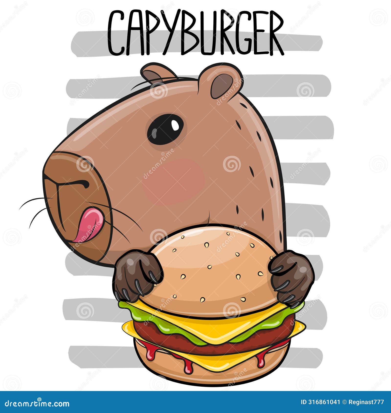 Cartoon Capybara. Cute Capybaras, Funny Semi-aquatic Wild Animals ...