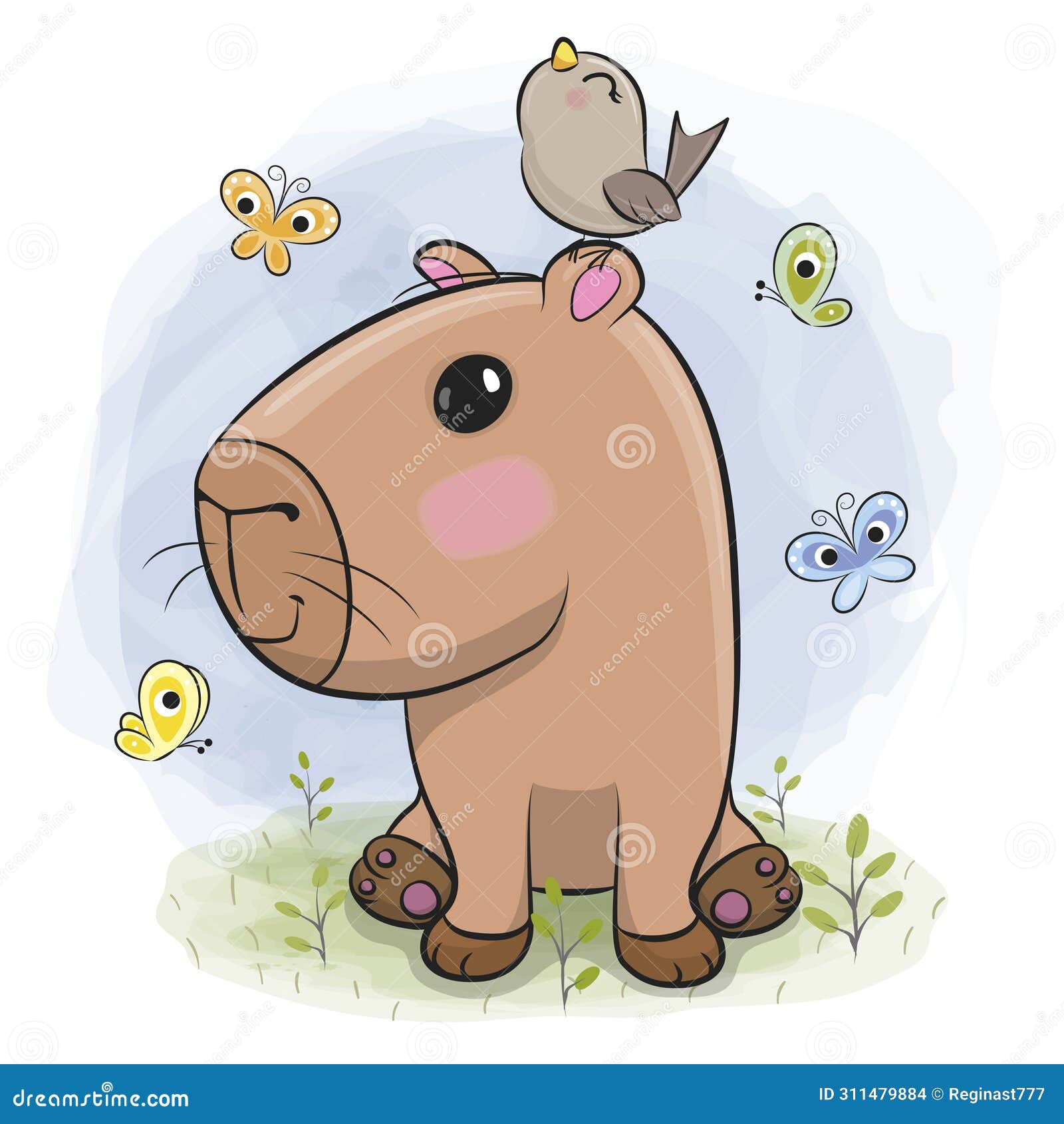 Cartoon Capybara With Sunglasses | CartoonDealer.com #311479815