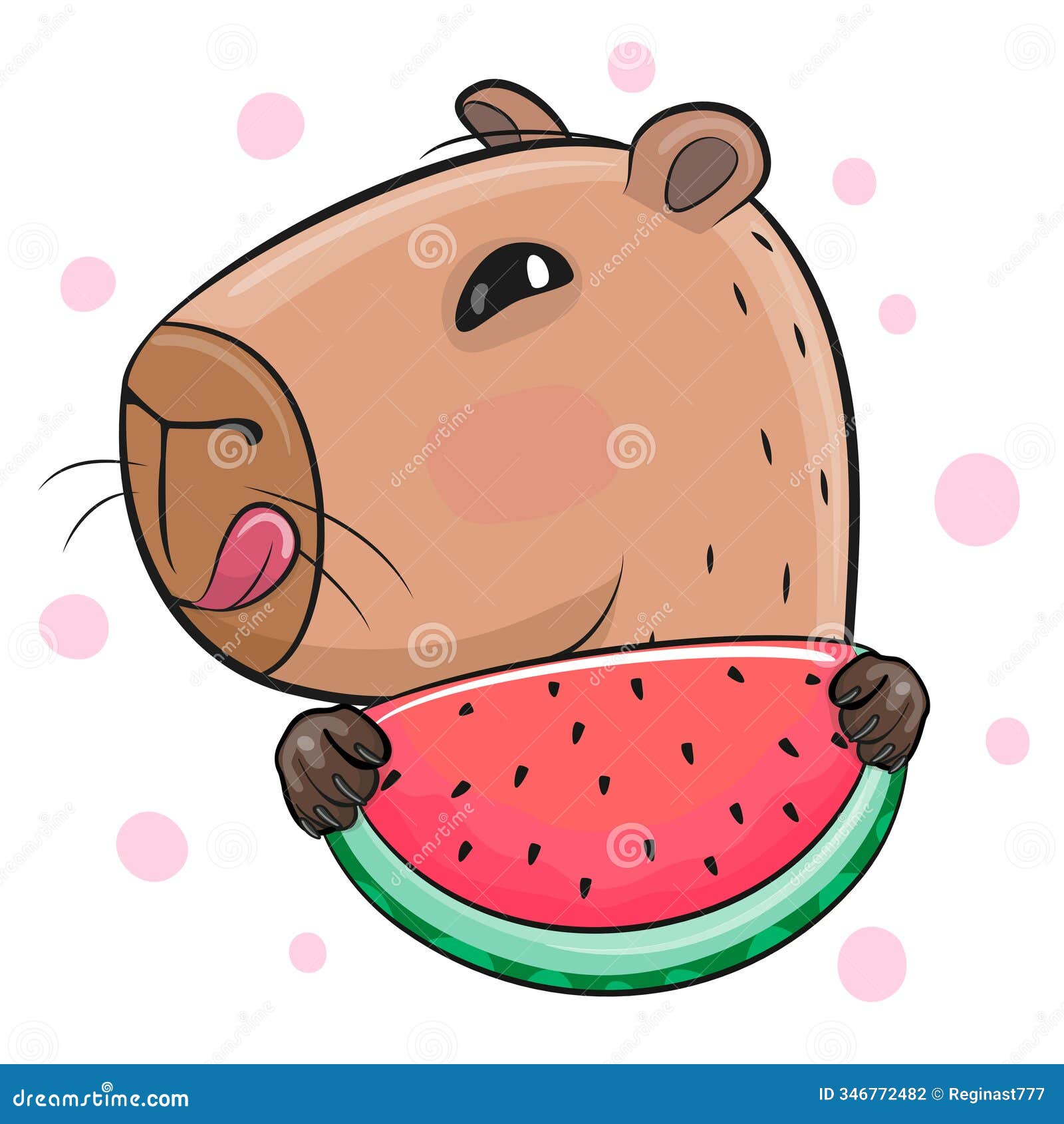 Cartoon Capybara. Cute Capybaras, Funny Semi-aquatic Wild Animals ...