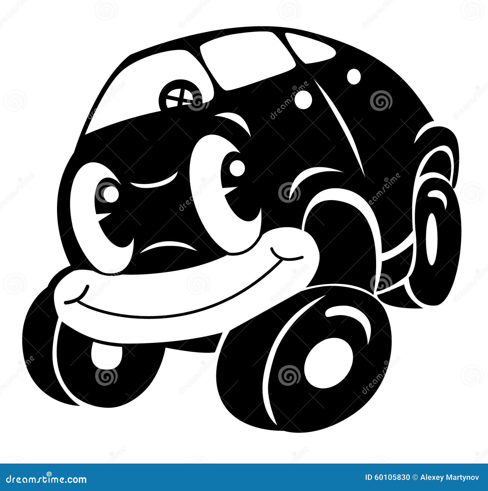 Cartoon car stock vector. Illustration of monochrome - 60105830