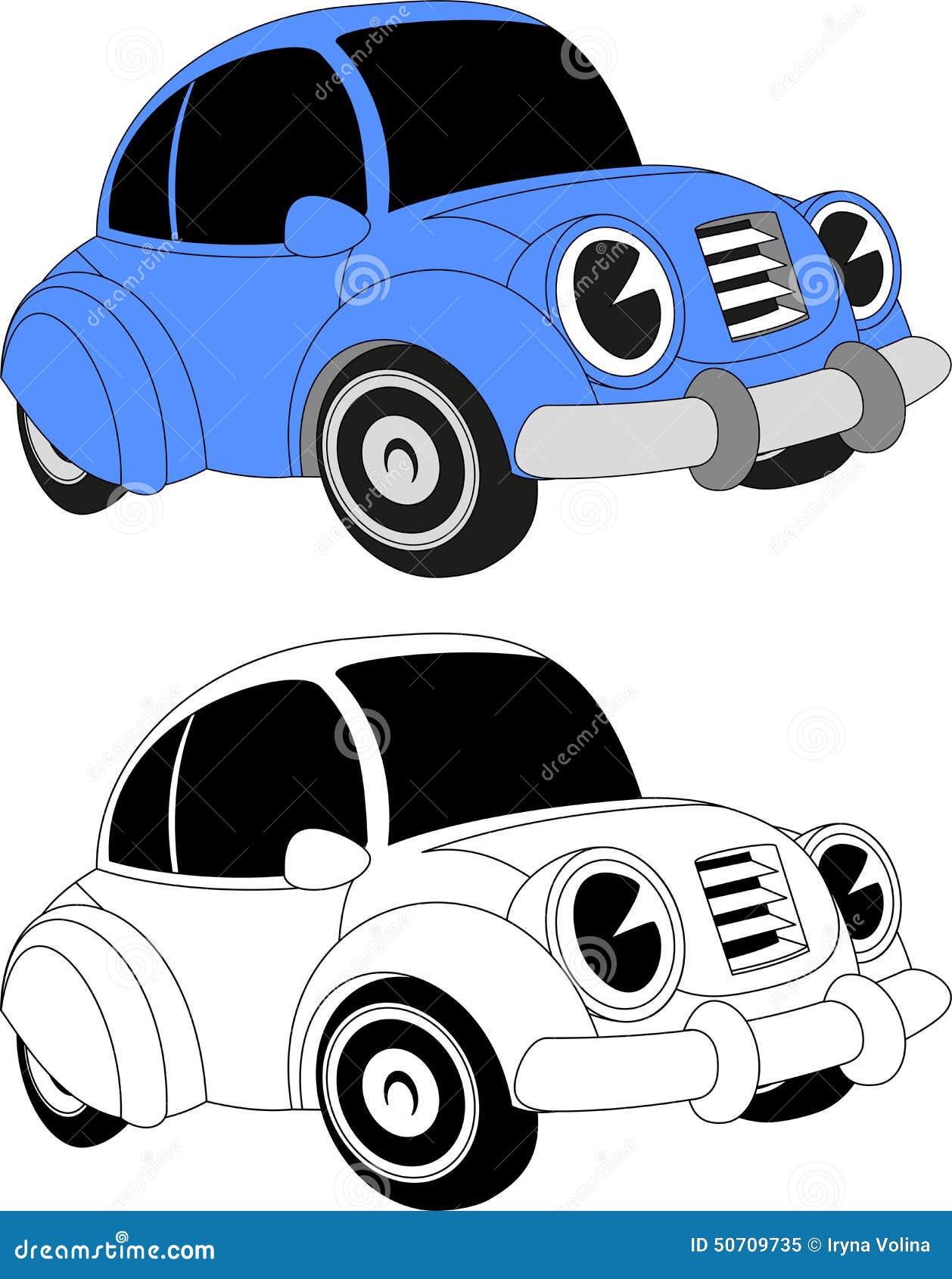 Cartoon car stock vector. Illustration of motor, emotion - 50709735