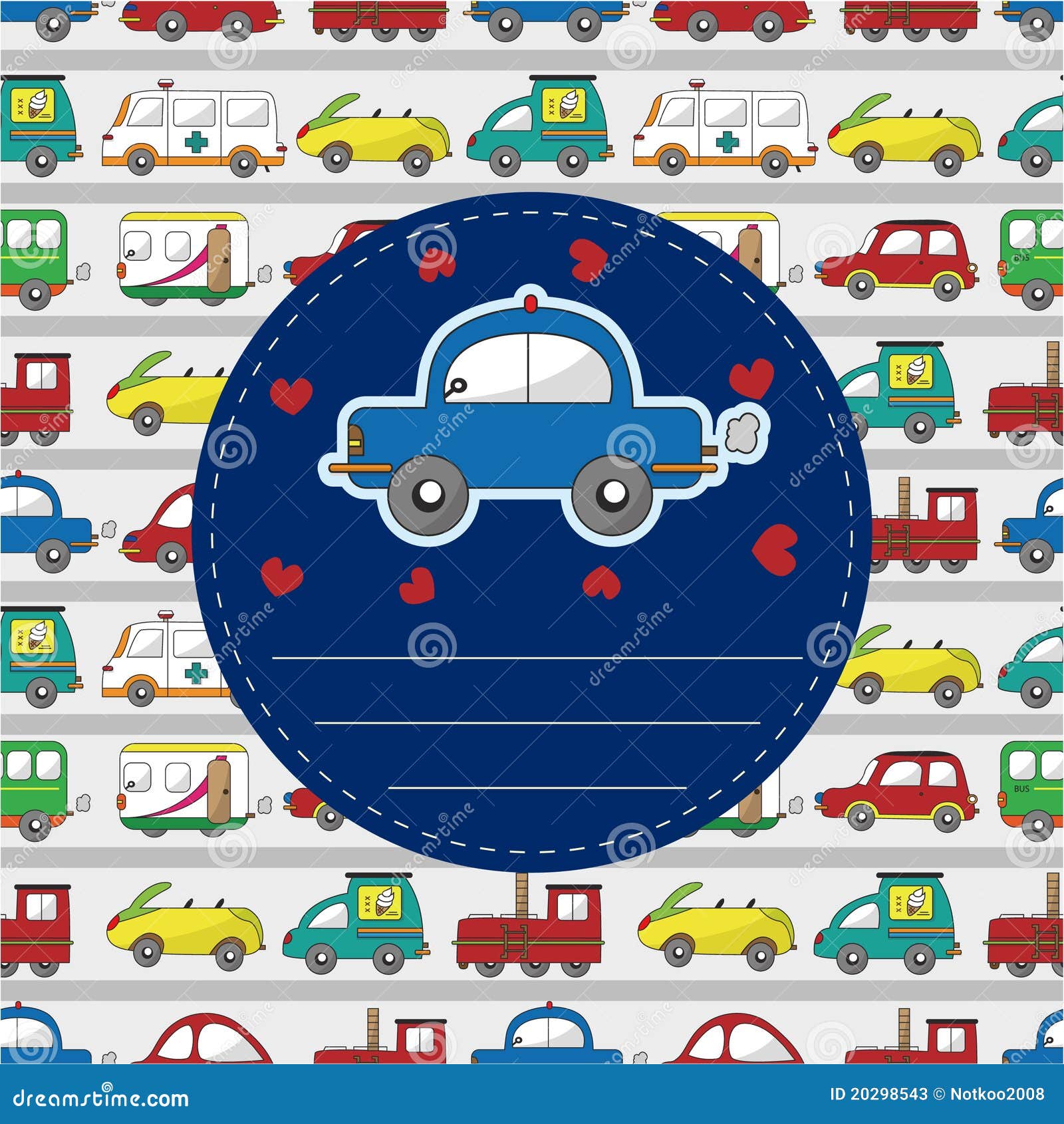 Cartoon car card stock vector. Illustration of bounce - 20298543