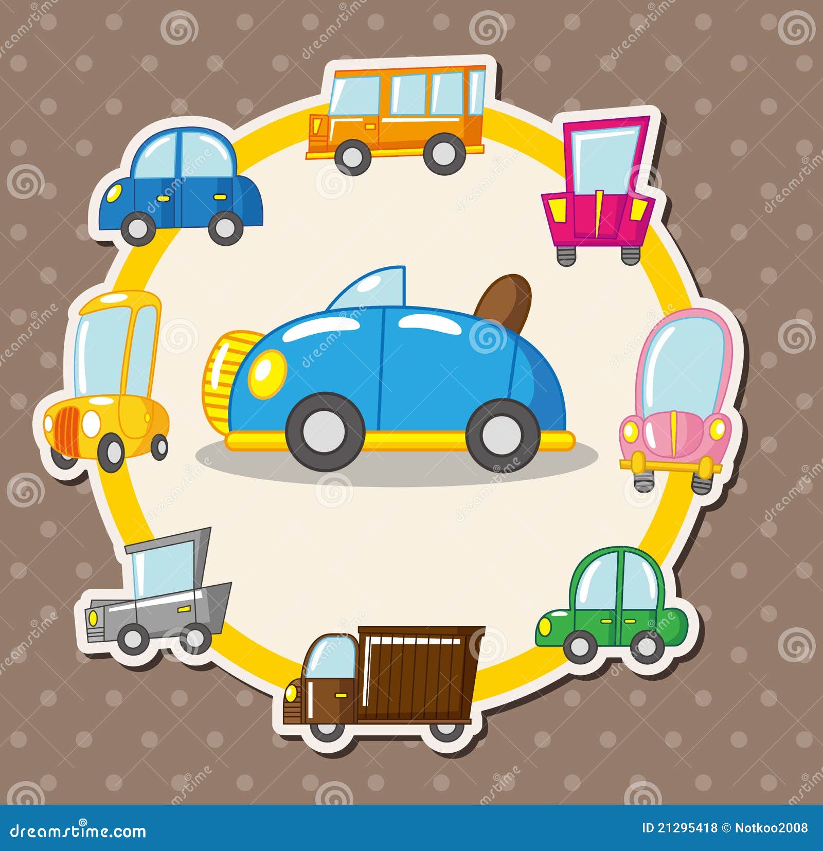 Cartoon car card stock vector. Illustration of greeting - 21295418
