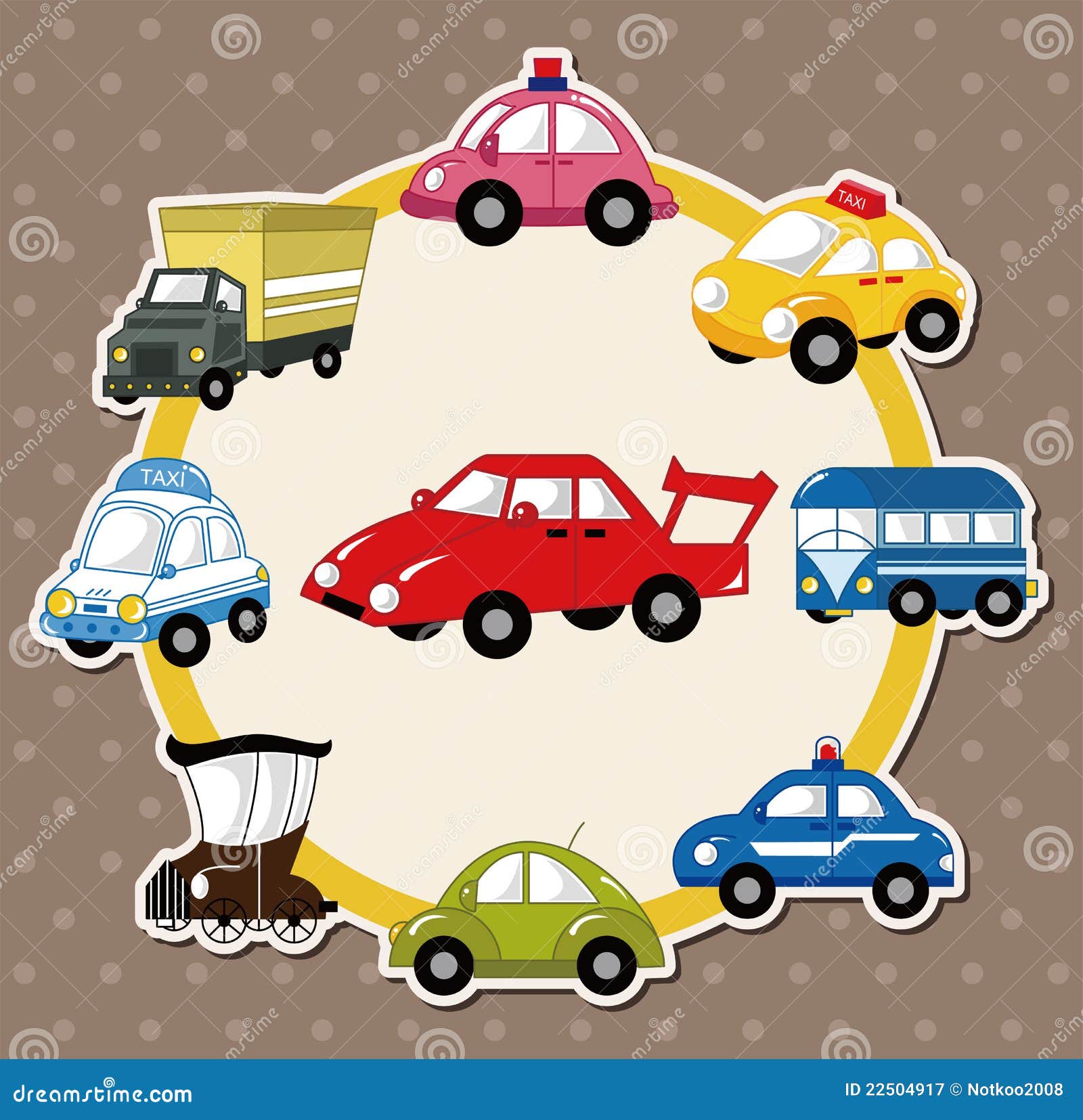Cartoon car card stock vector. Illustration of emergency - 22504917