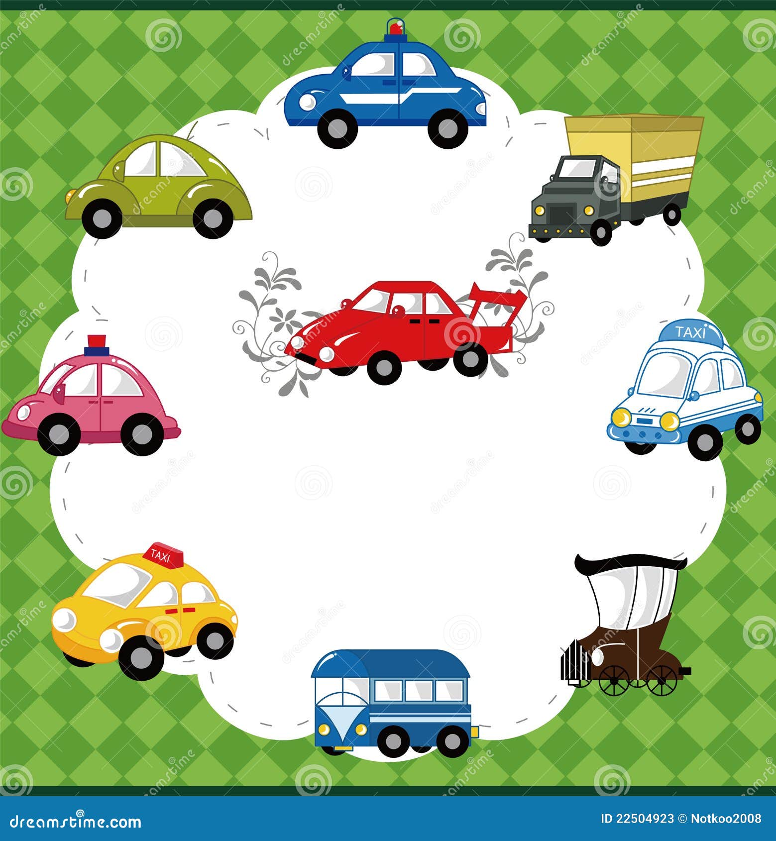 Cartoon car card stock vector. Illustration of decoration - 22504923