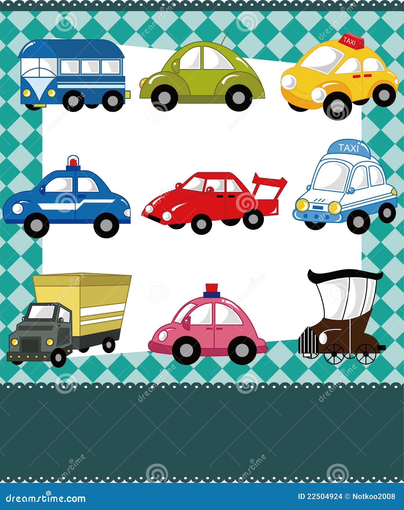 Cartoon car card stock vector. Illustration of happy - 22504924