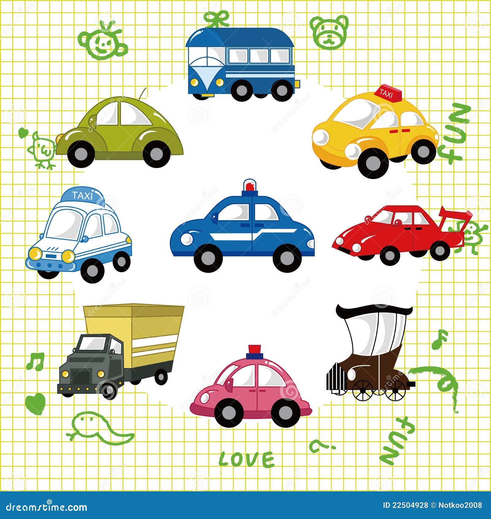 Cartoon car card stock vector. Illustration of happy - 22504928