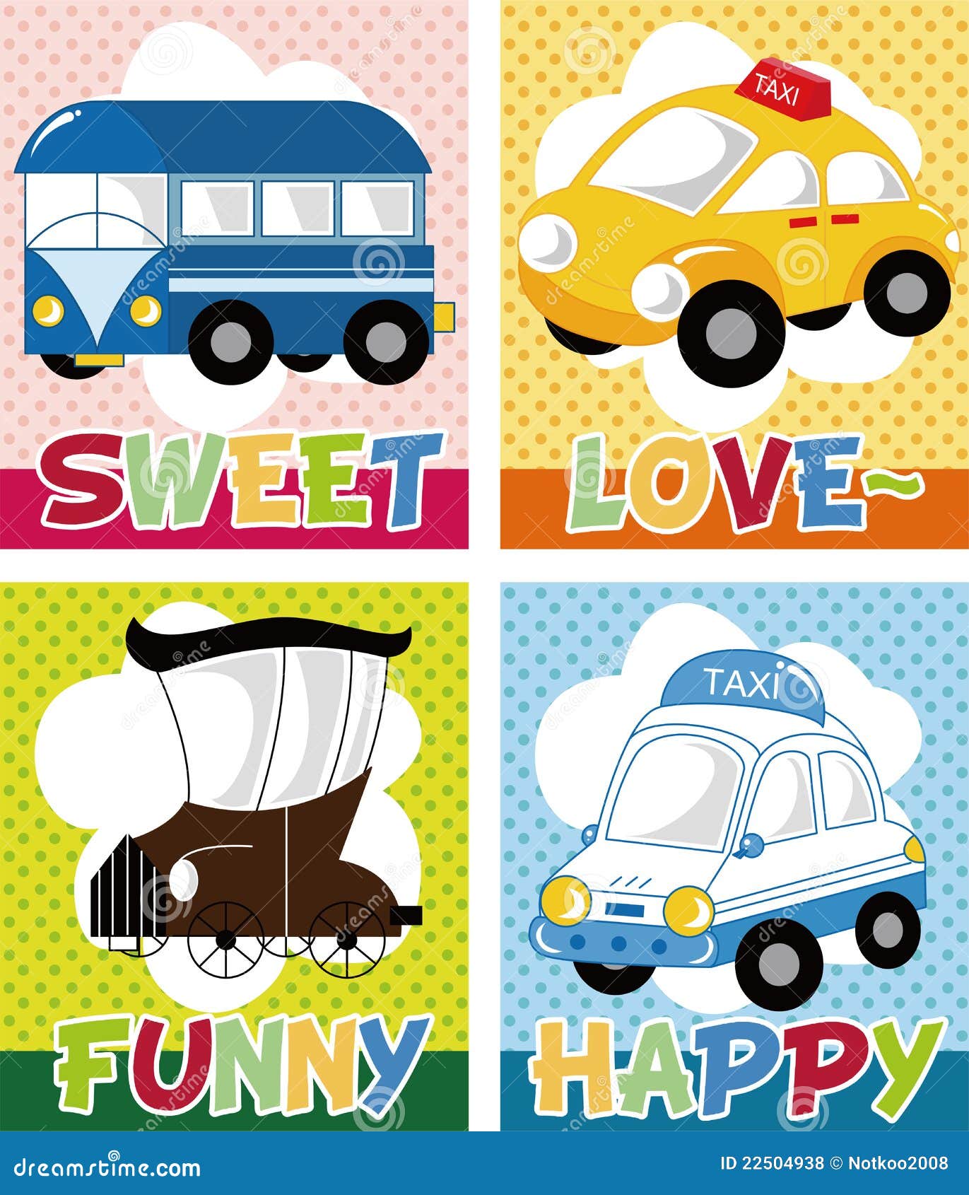 Cartoon car card stock vector. Illustration of autos - 22504938