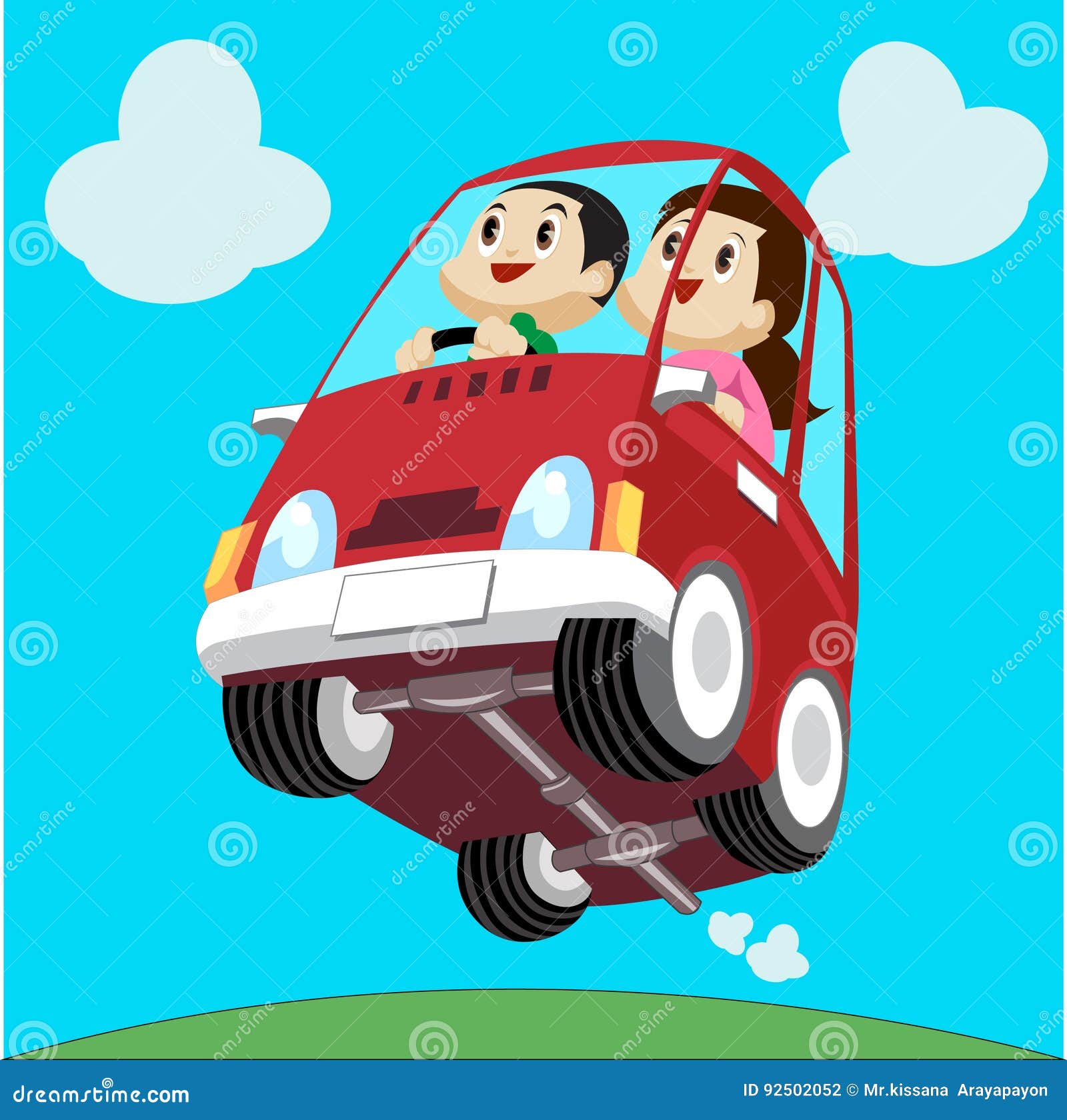 Cartoon Car and Driver stock vector. Illustration of cartoon - 92502052
