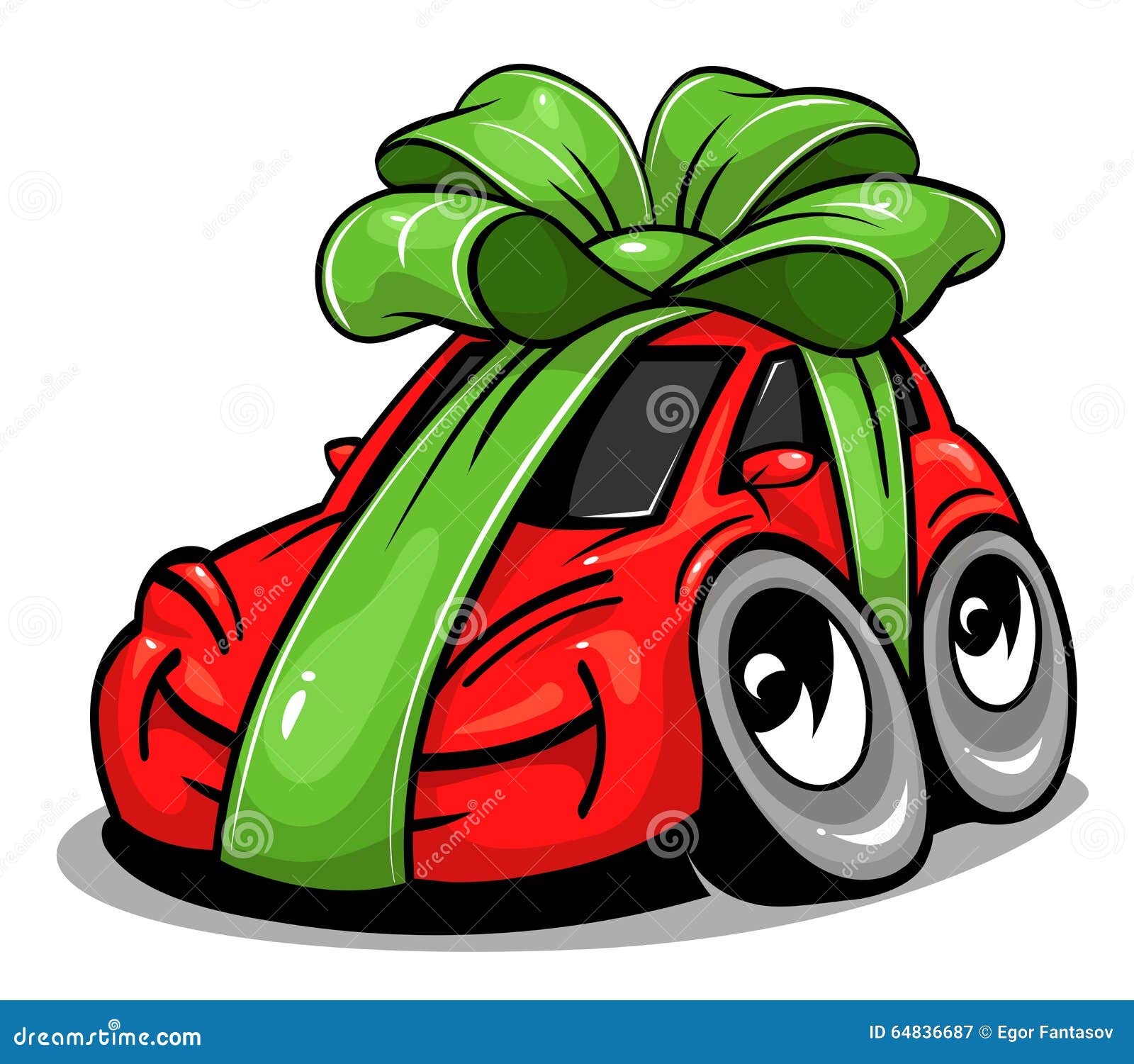 Cartoon car gift stock vector. Illustration of vector - 64836687