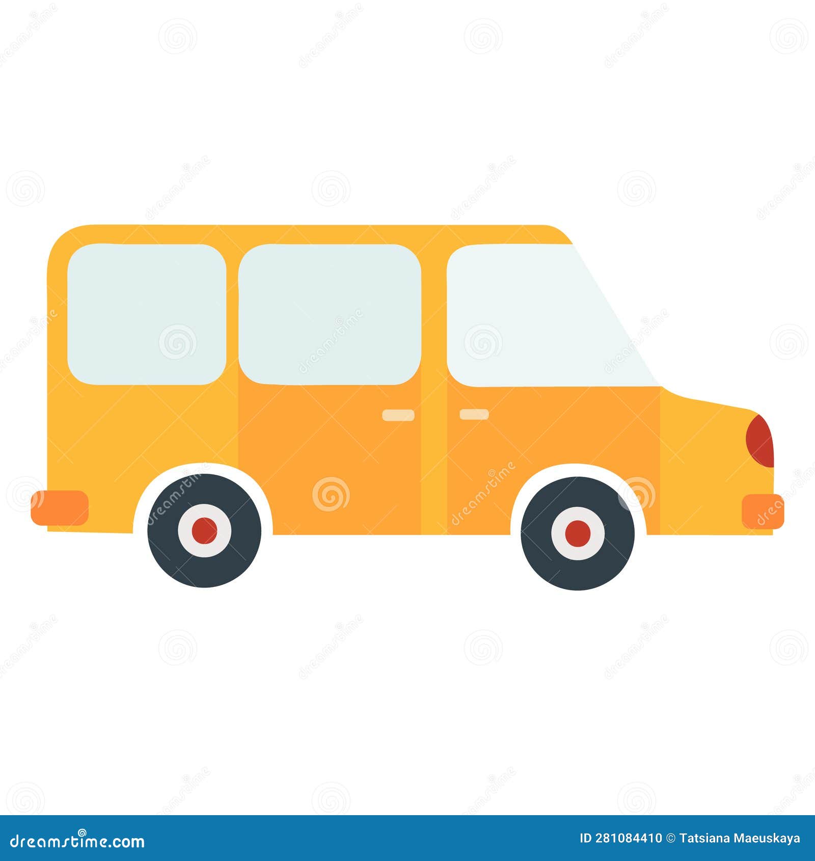 Cartoon Car Minibus. Vector Illustration on a White Background Stock ...