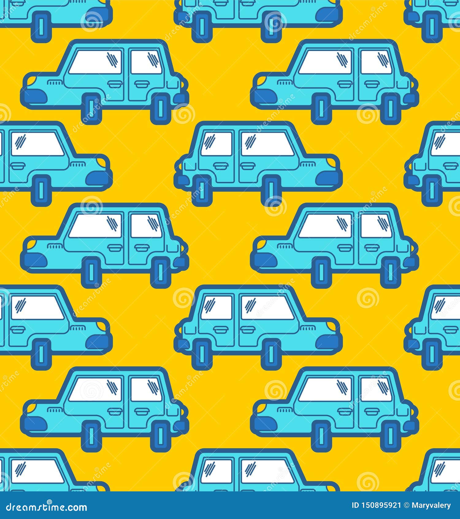 Cartoon Car Pattern Seamless. Machine Childrens Style Background Stock ...