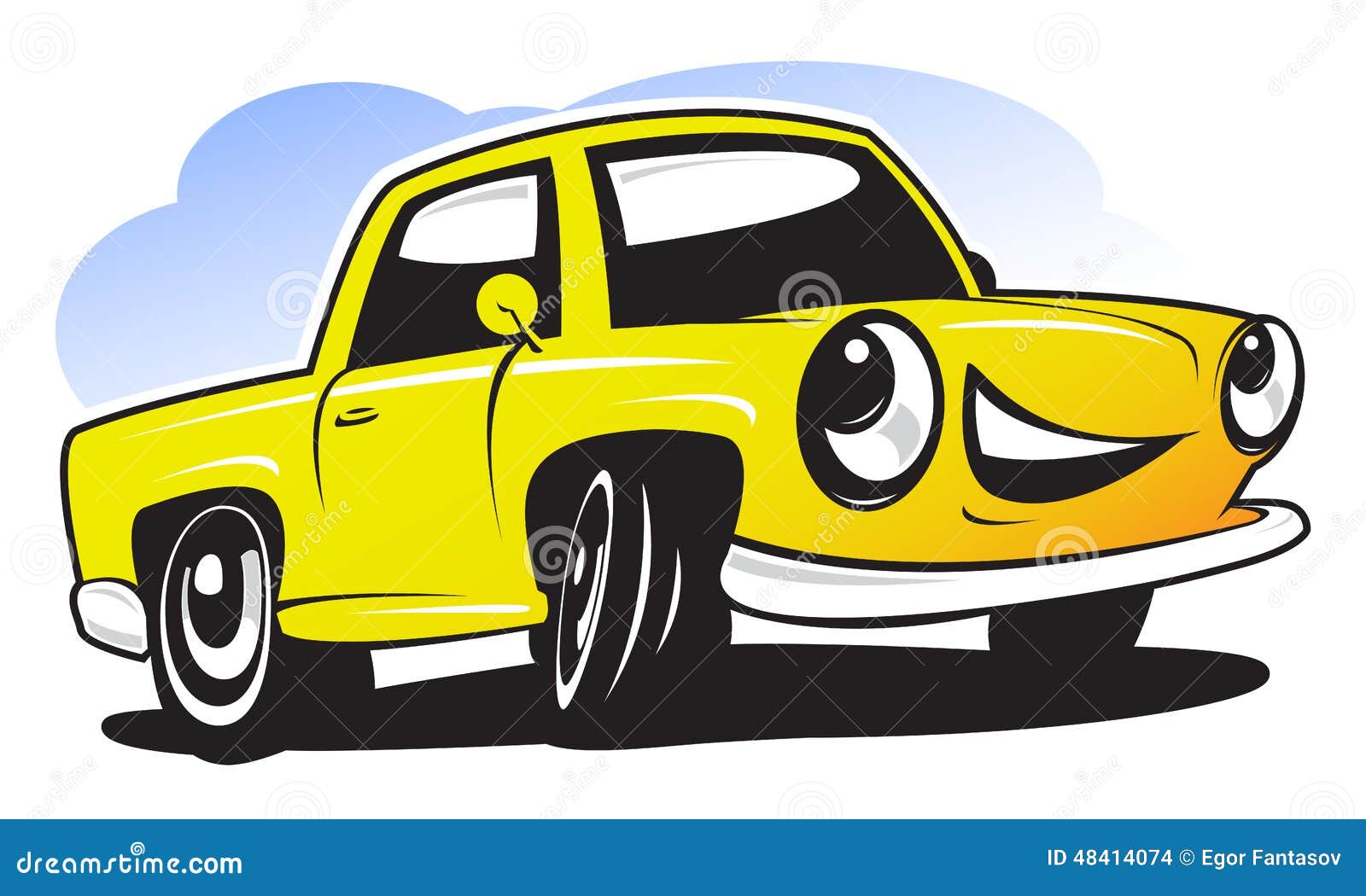 Cartoon car stock vector. Illustration of auto, speed - 48414074