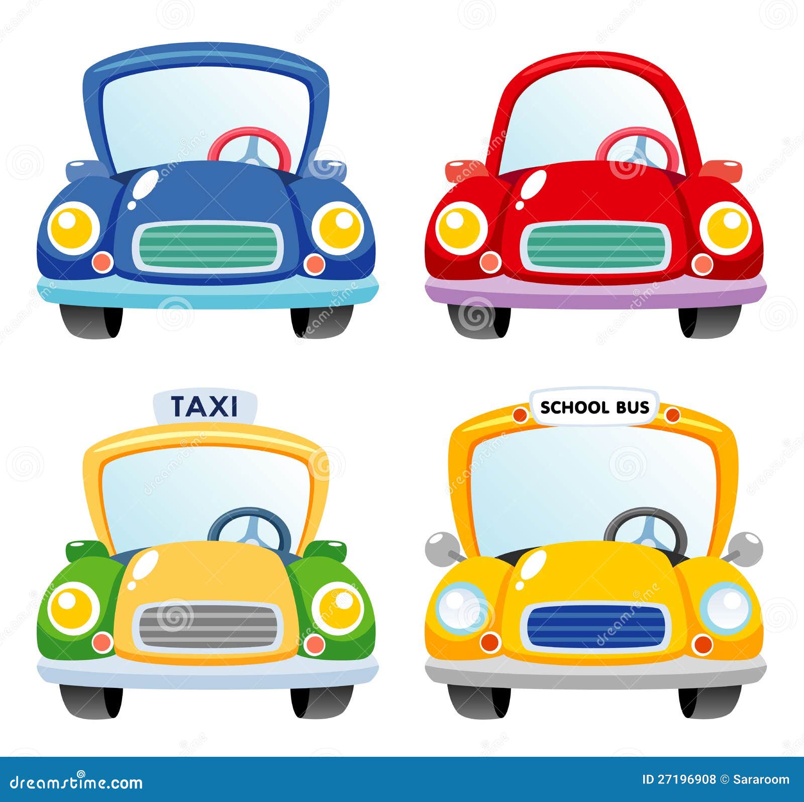 Cartoon Car set stock vector. Illustration of school - 27196908