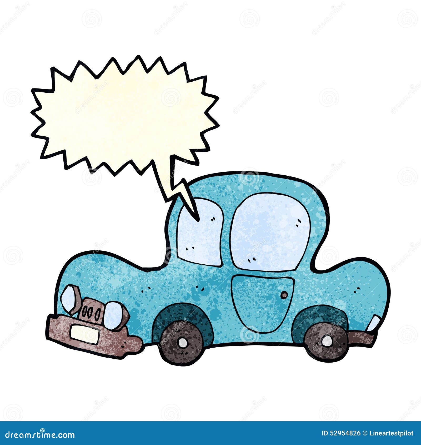 Cartoon Car with Speech Bubble Stock Illustration - Illustration of ...