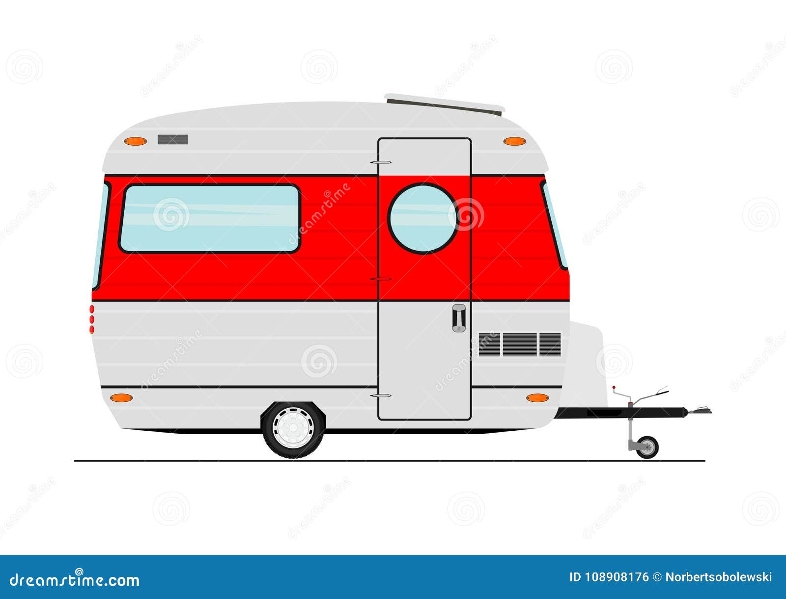 Cartoon caravan. stock vector. Illustration of summer - 108908176