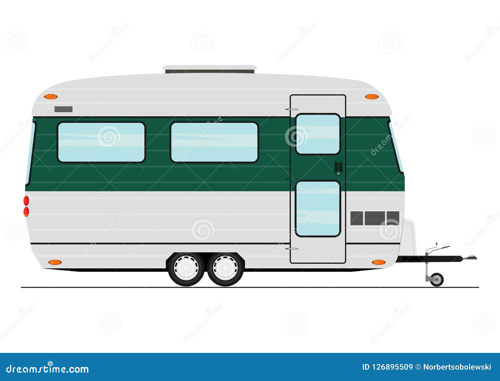 Cartoon caravan. stock vector. Illustration of cartoon - 126895509