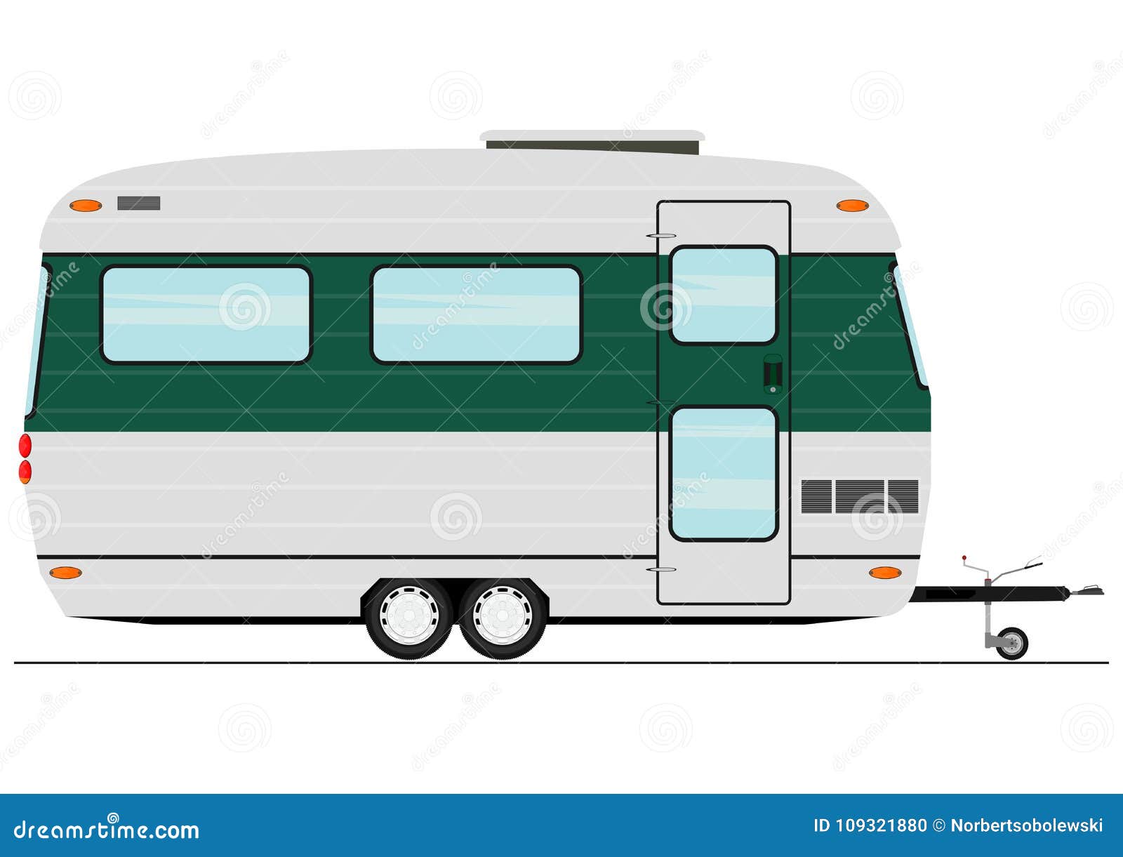 Cartoon caravan. stock vector. Illustration of summer - 109321880