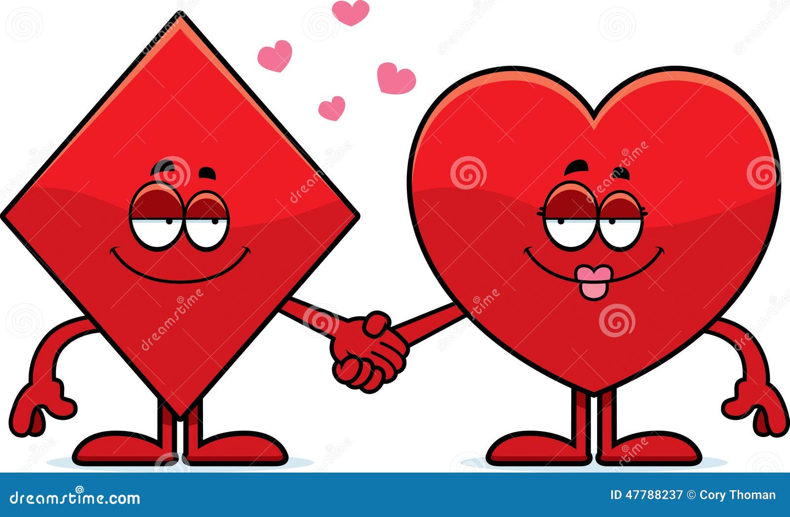 Cartoon Card Suits Holding Hands Stock Vector - Illustration of clip ...