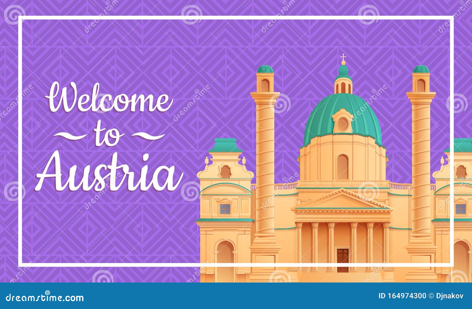 Welcome To Austria - Vector Illustration With Lettering Isolated On ...