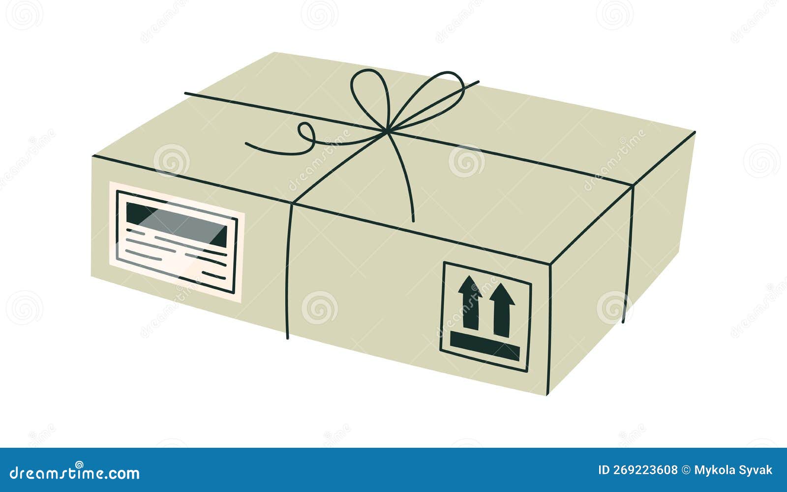 Cartoon Cardboard Box Flat Icon Stock Vector - Illustration of cartoon ...