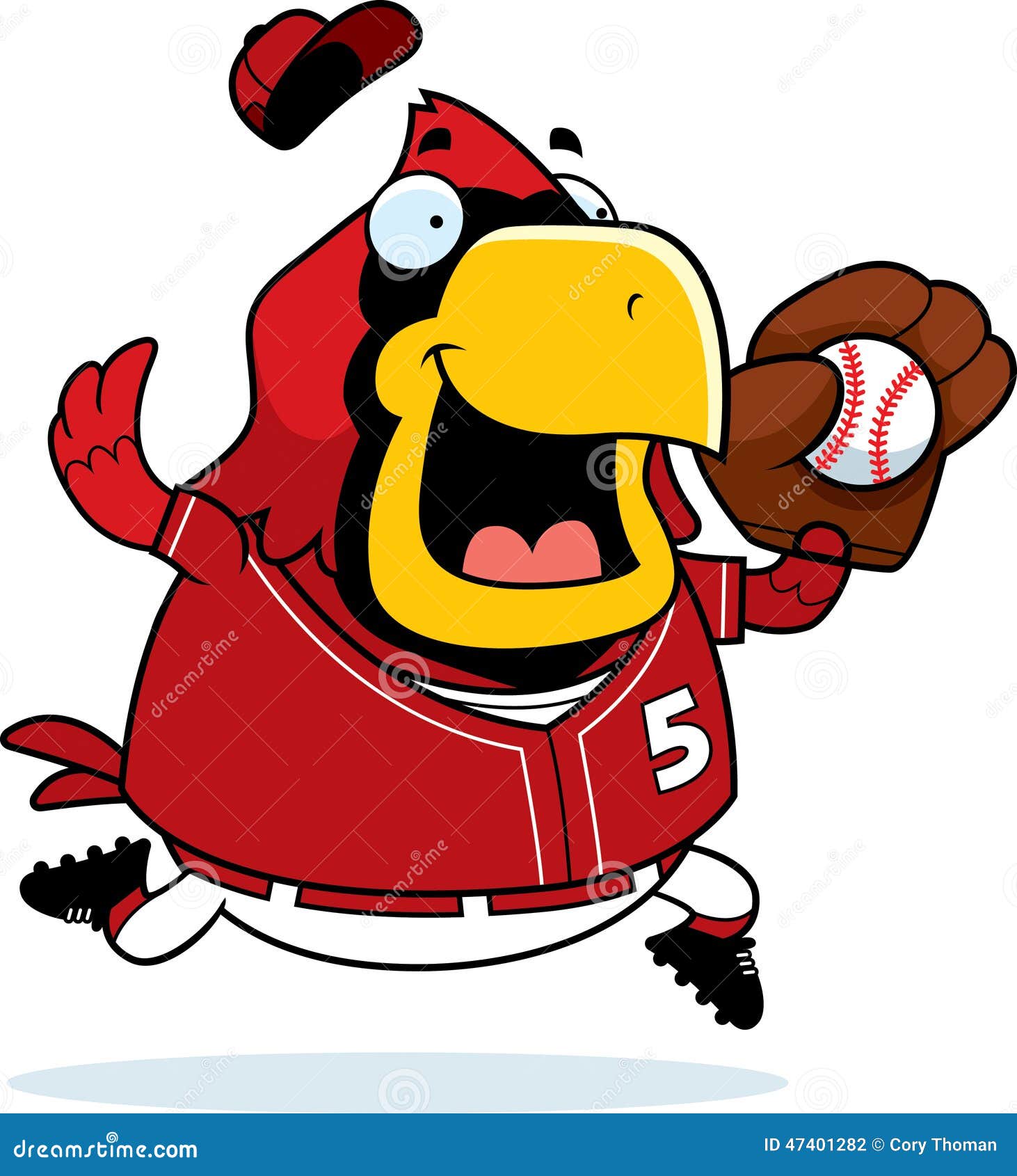 Cartoon Cardinal Baseball stock vector. Illustration of vector - 47401282