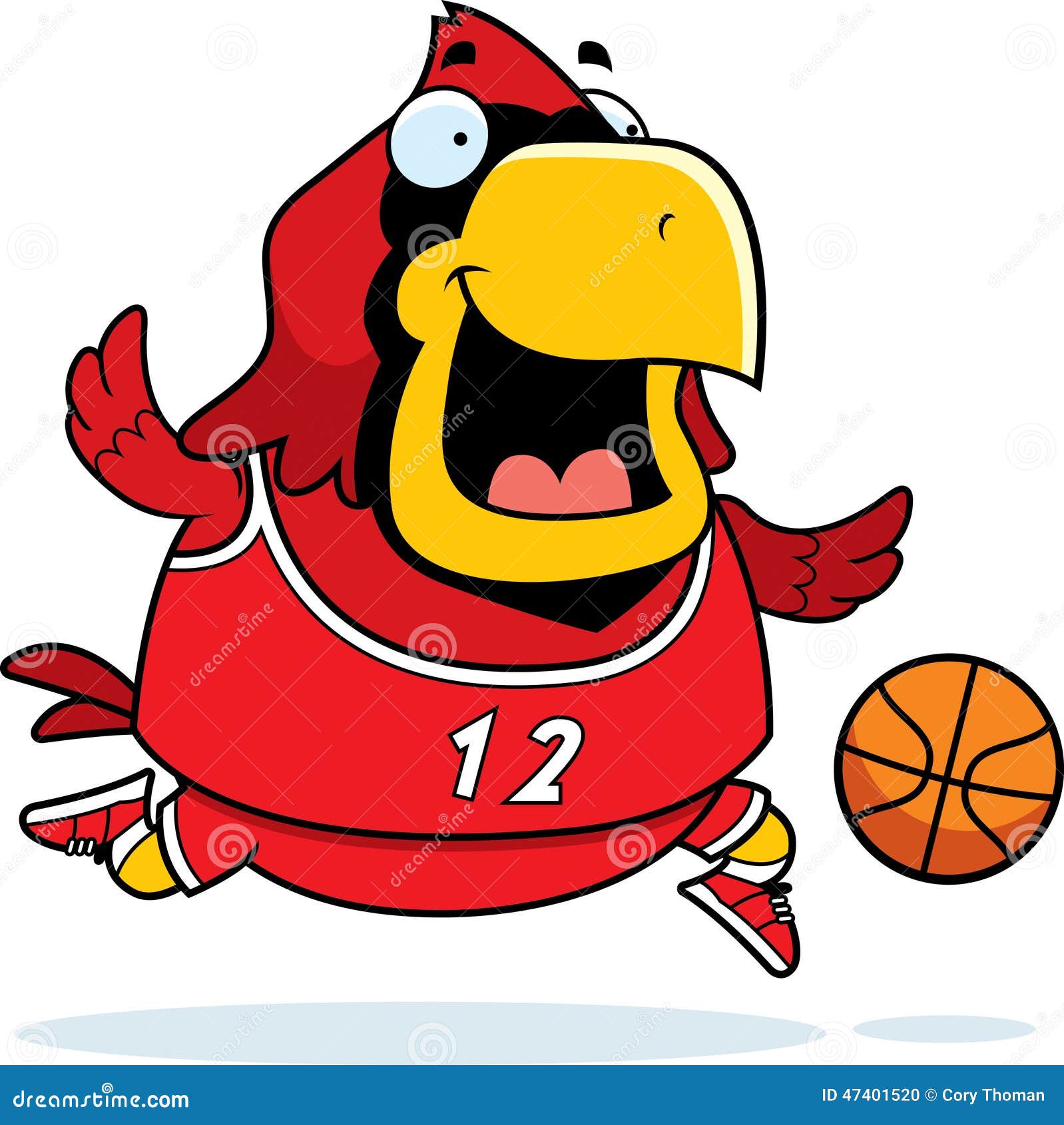 Cartoon Cardinal Basketball Stock Vector - Illustration of bird ...