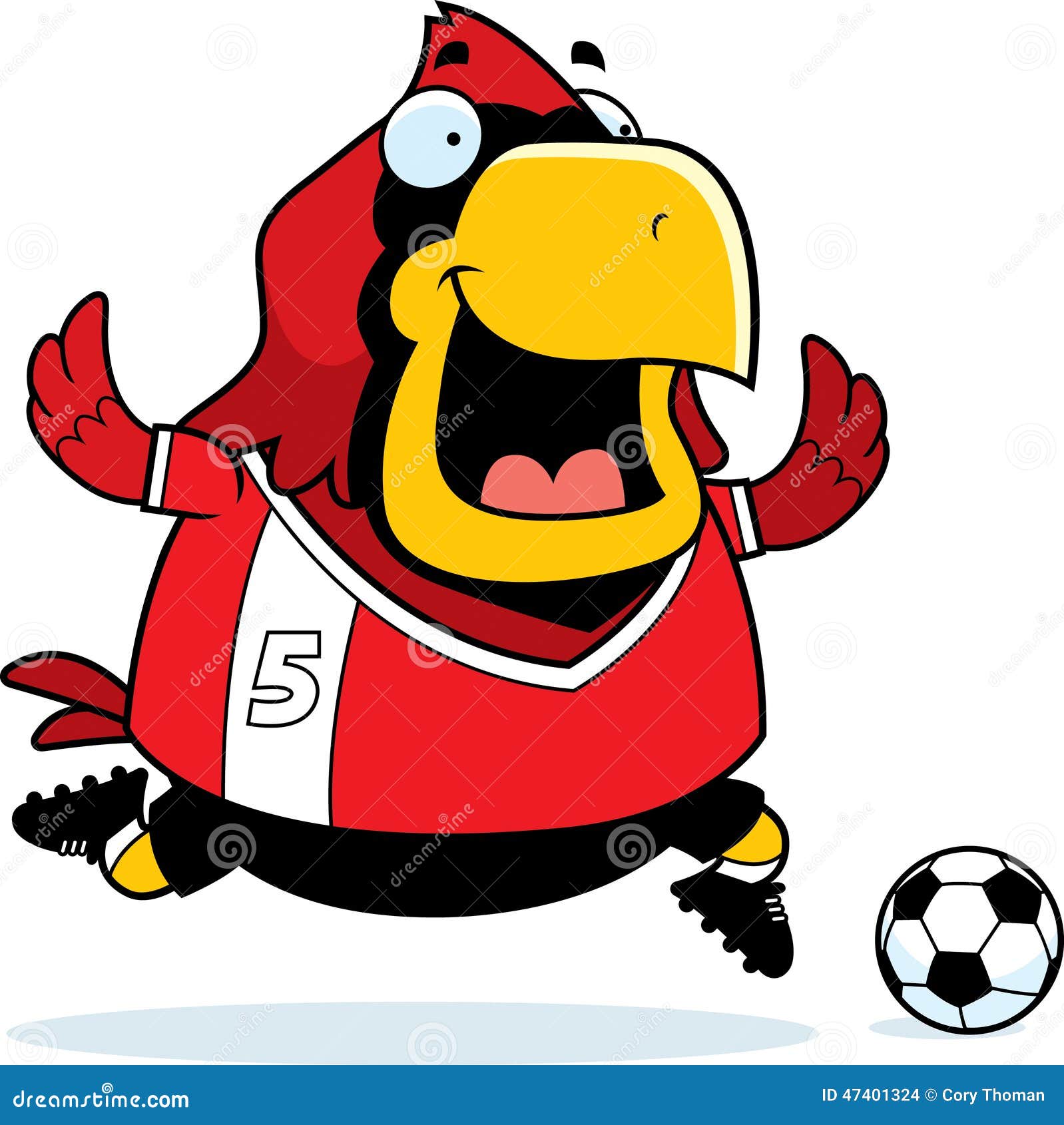Cartoon Cardinal Soccer stock vector. Illustration of cartoon - 47401324