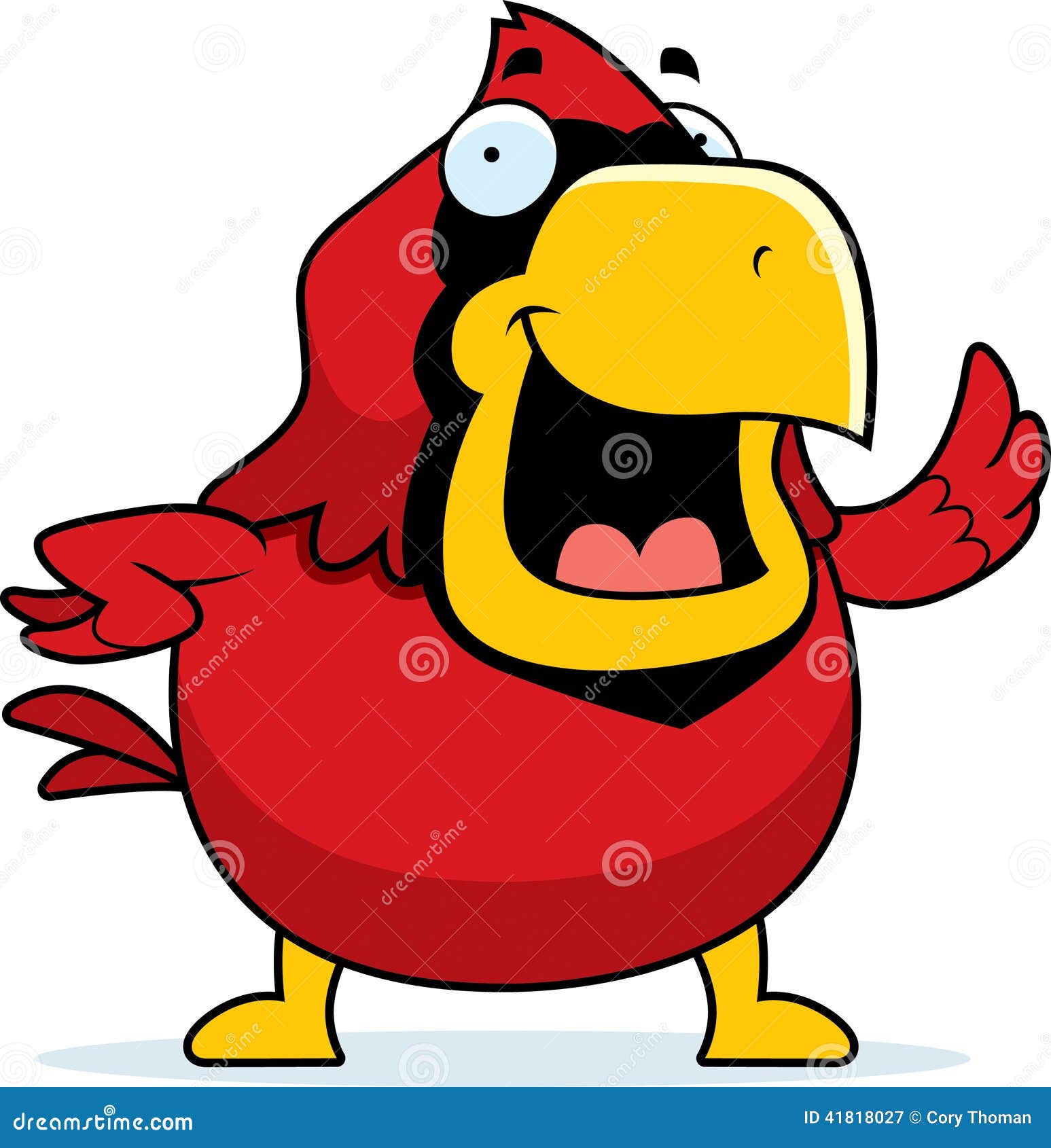 Cartoon Cardinal Waving stock vector. Illustration of beak - 41818027