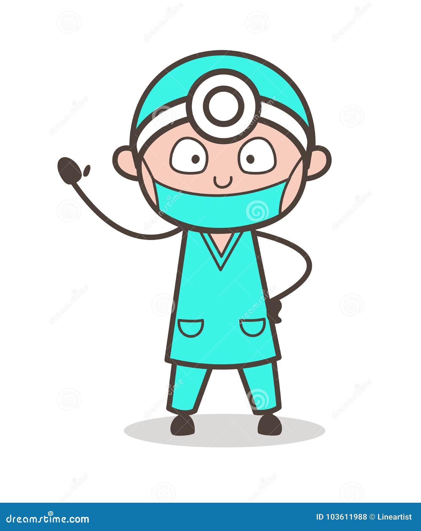 Cartoon Cardiologist Doctor Surprised Face Vector Stock Illustration ...