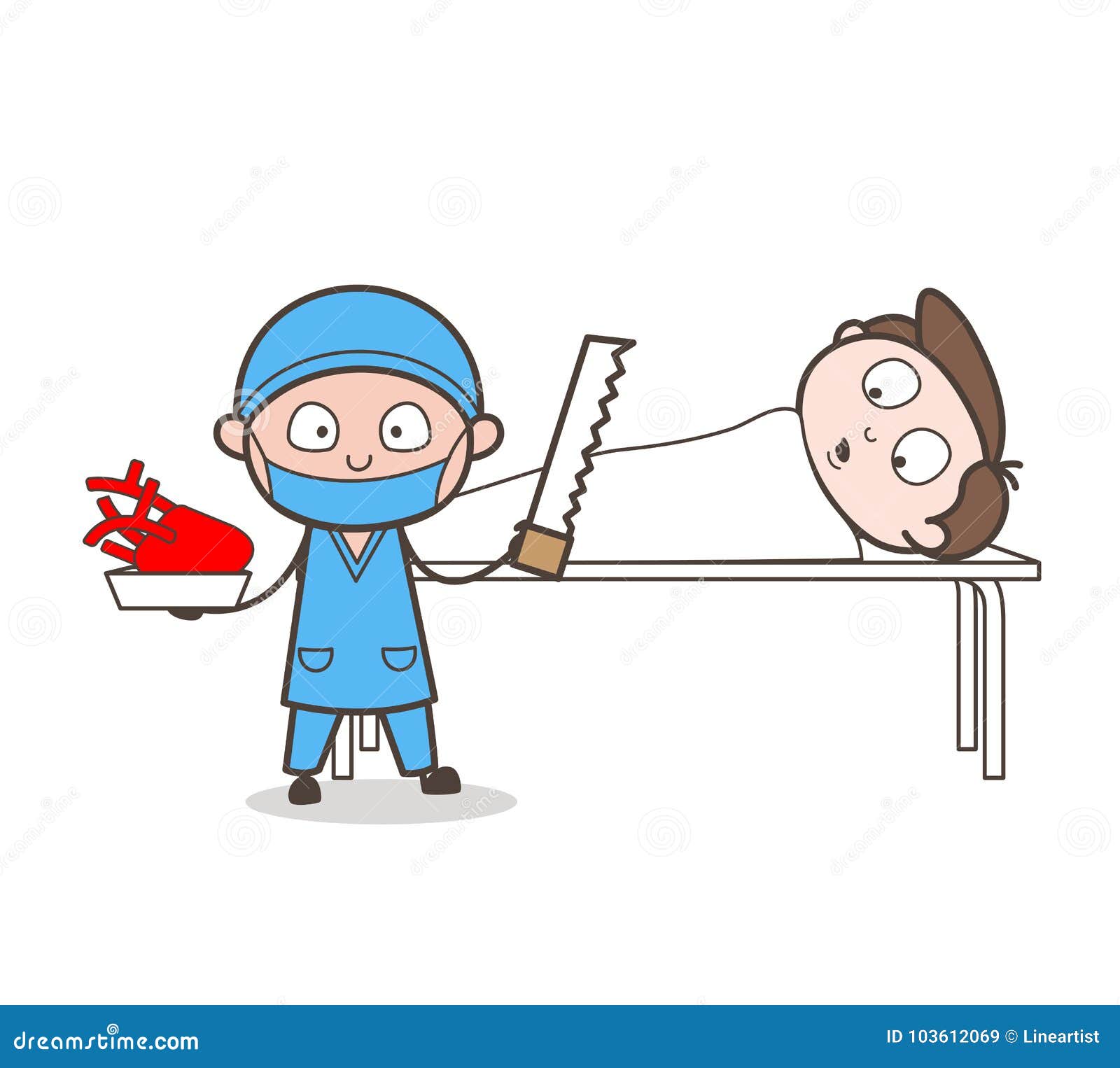 Cartoon Cardiologist Doing Heart Surgery Vector Concept Stock Image ...